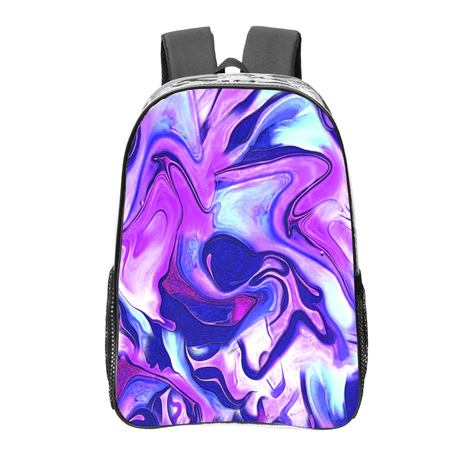 Easygdp Swirl Print Blue Purple1 Clear Backpack, Transparent Bookbag ...