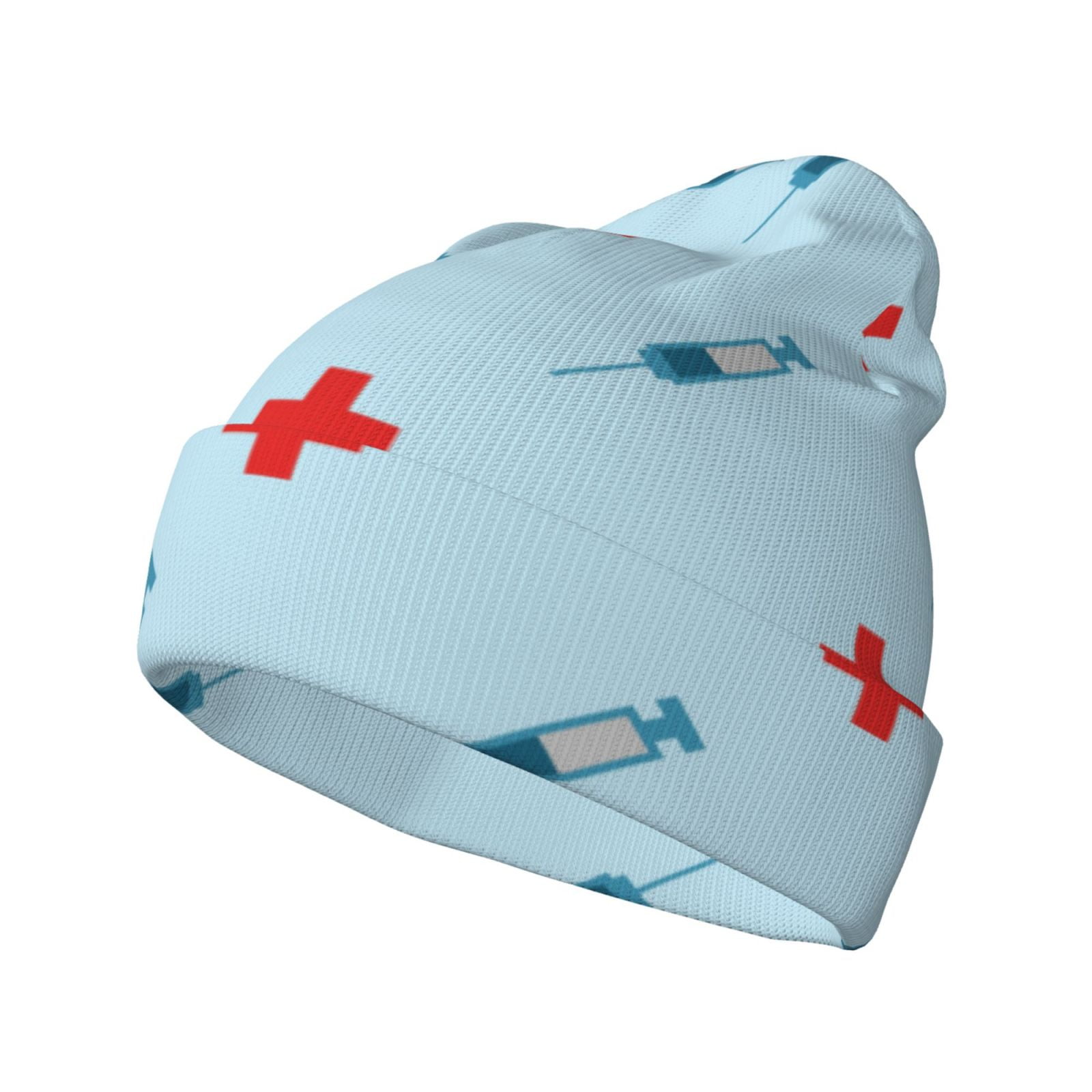 Easygdp Syringe And Red Cross Winter Beanie for Men Women Beanie Knit ...