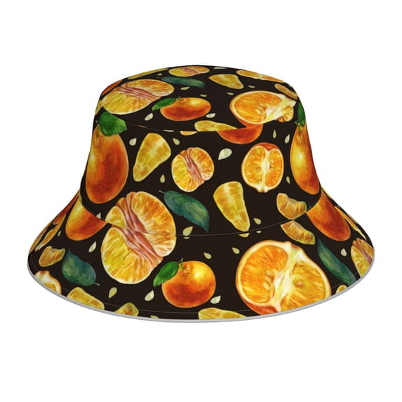 Easygdp Tangerine Double-Sided Reflective Fisherman Hat,Sun Visor ...