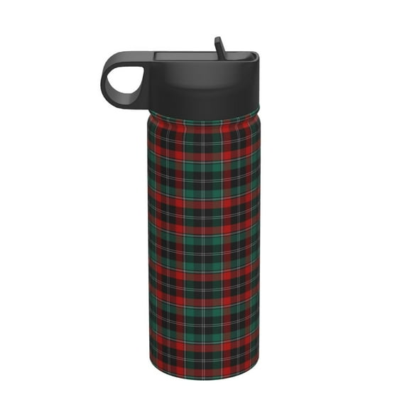 Easygdp Tartan Plaid 18oz Sports Insulated Kettle With Straw Insulated Water Bottle For Running ...