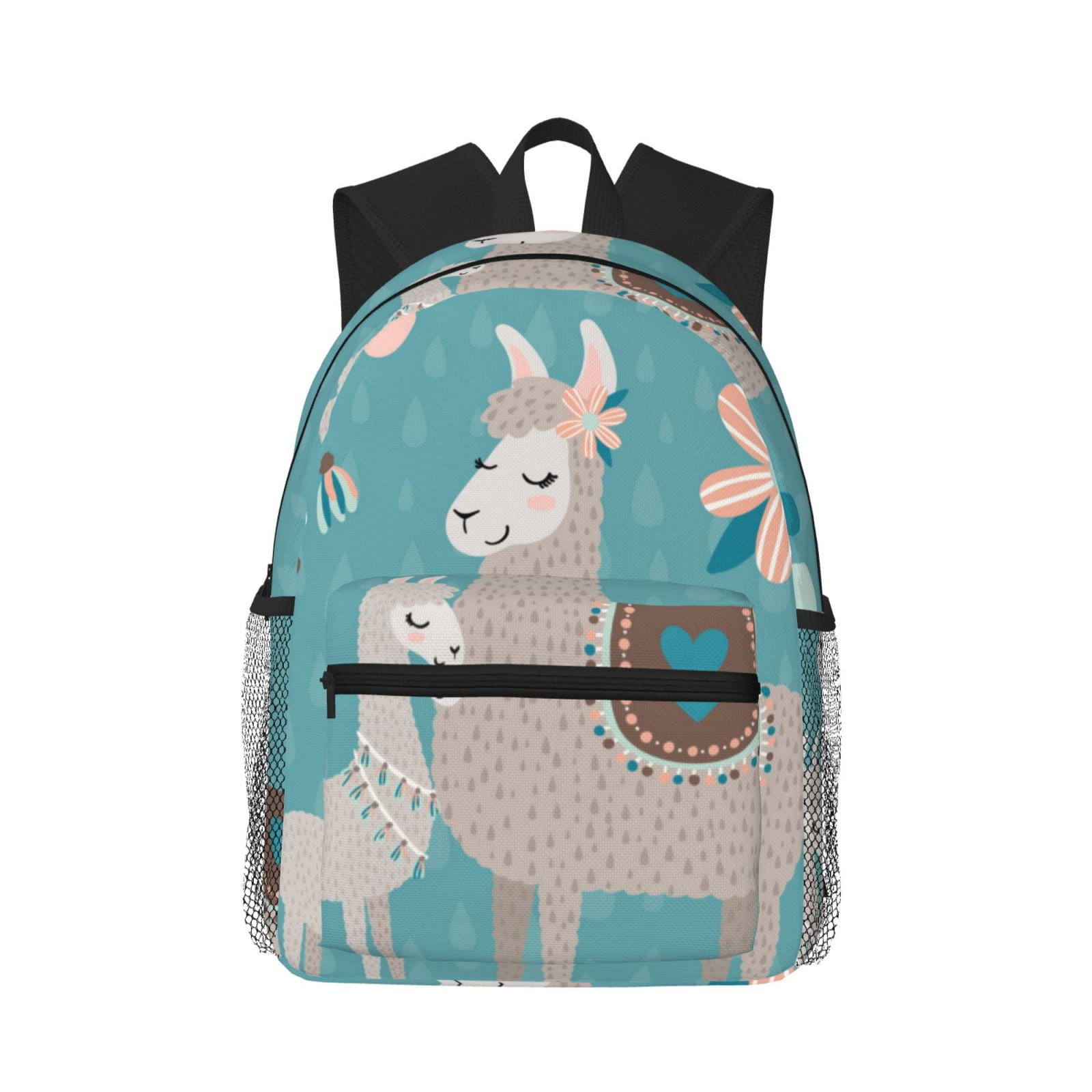 Easygdp Teal Mama Llama Casual Laptop Backpack, Large Capacity ...