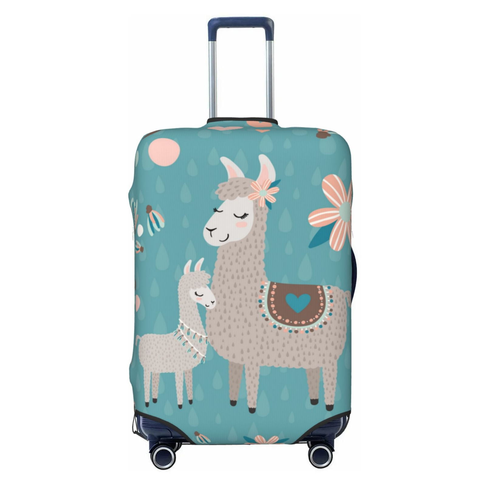 Easygdp Teal Mama Llama Print Elastic and Washable Suitcase Protective ...