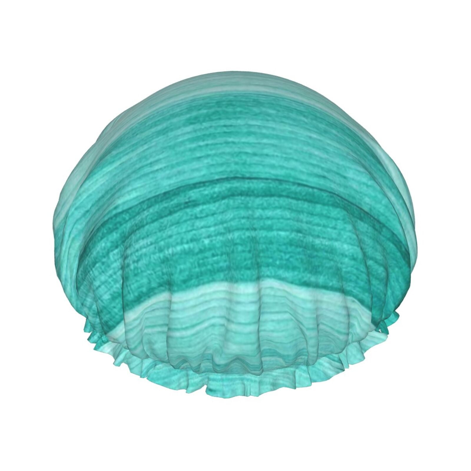Easygdp Teal Turquoise Shower Caps for Women, Double Waterproof Layers ...