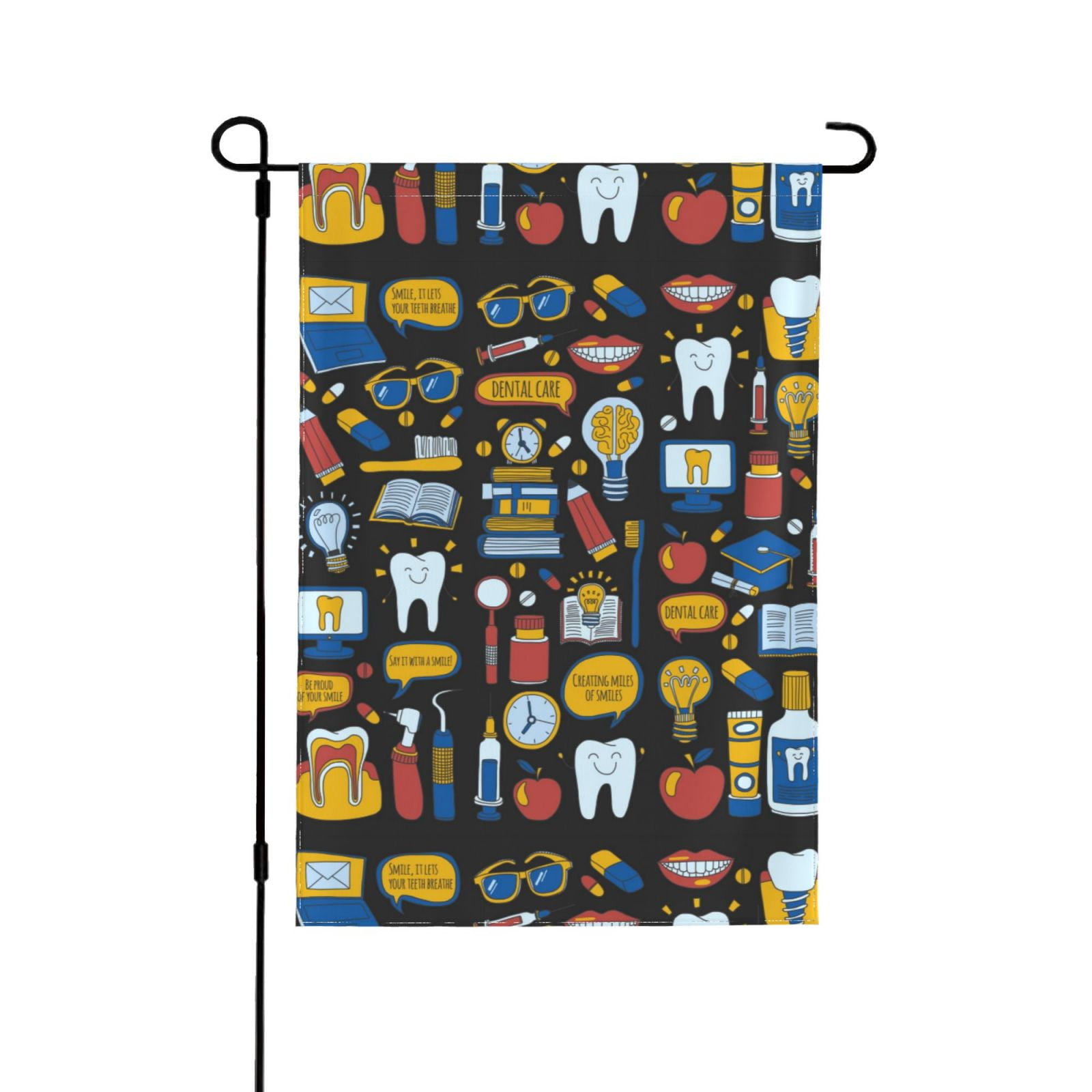 Easygdp Teeth Garden Flag Yard Flag Welcome Flag, Double-Sided, Weather ...