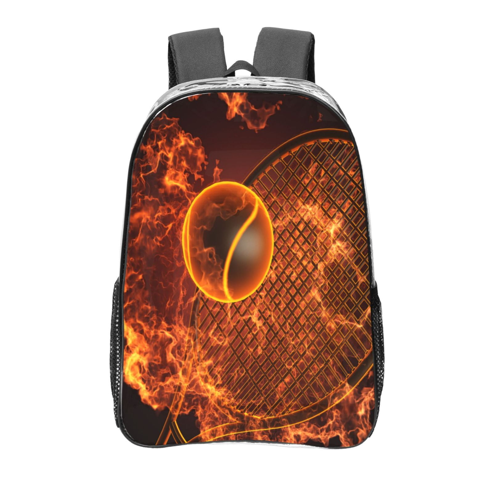 Easygdp Tennis Racket In Fire Clear Backpack, Transparent Bookbag for ...