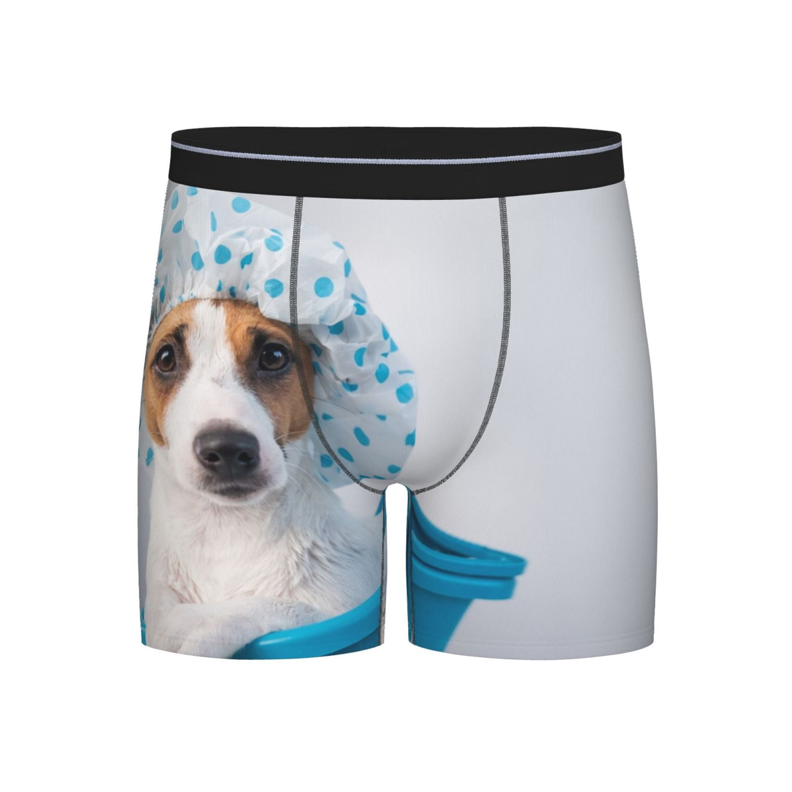 Easygdp Terrier Takes A Bath With Shower Cap Men's Boxer Briefs Men’s ...