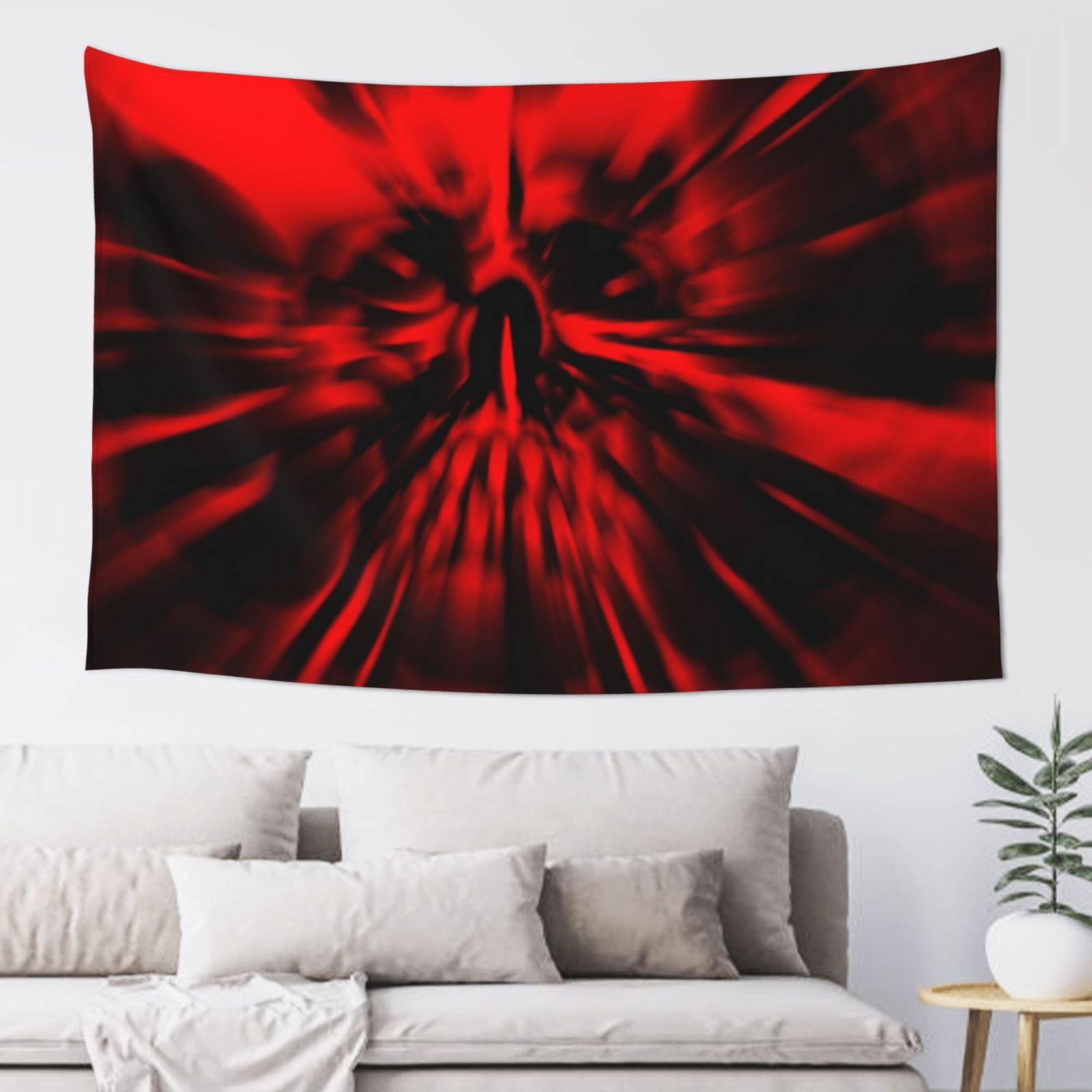 Easygdp The Red Head Skull Tapestry Wall Hanging, Wall Tapestries for ...