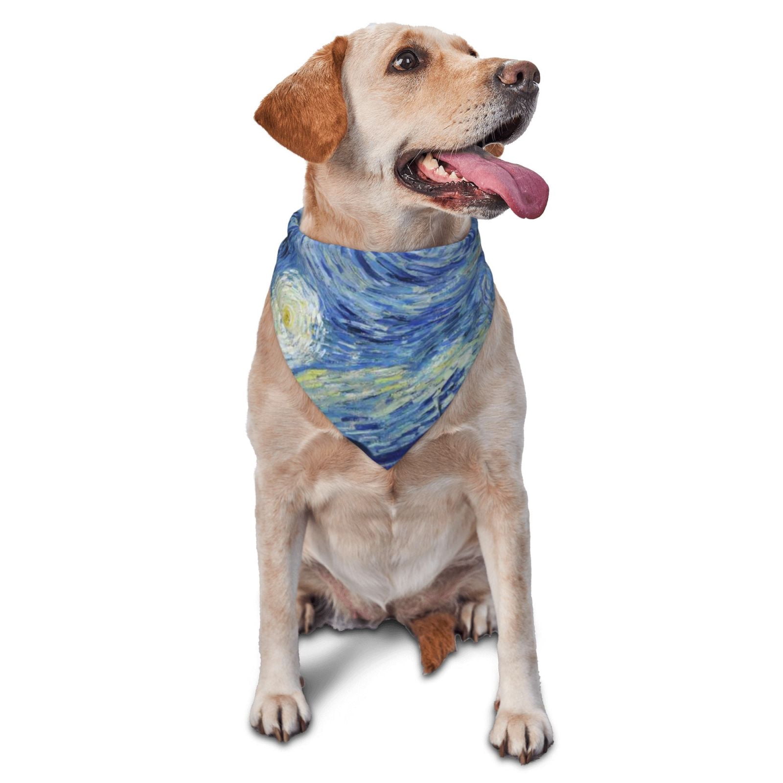 Easygdp The Starry Night Pet Scarf, Dog Triangle Scarf, Printing Dog ...