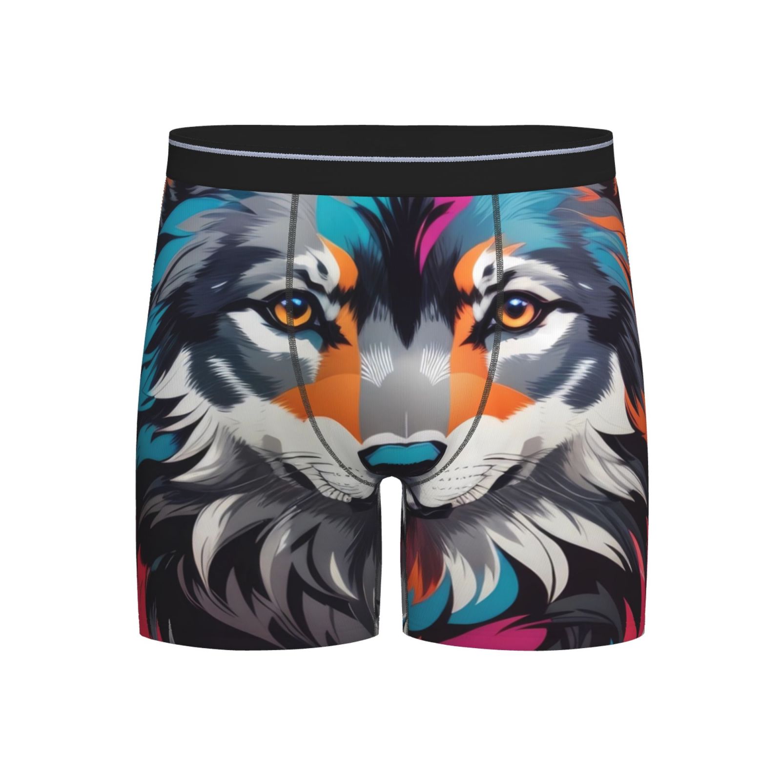 Easygdp Tie-Dye Wolf Head Men's Boxer Briefs Men’s Underwear Boxer ...