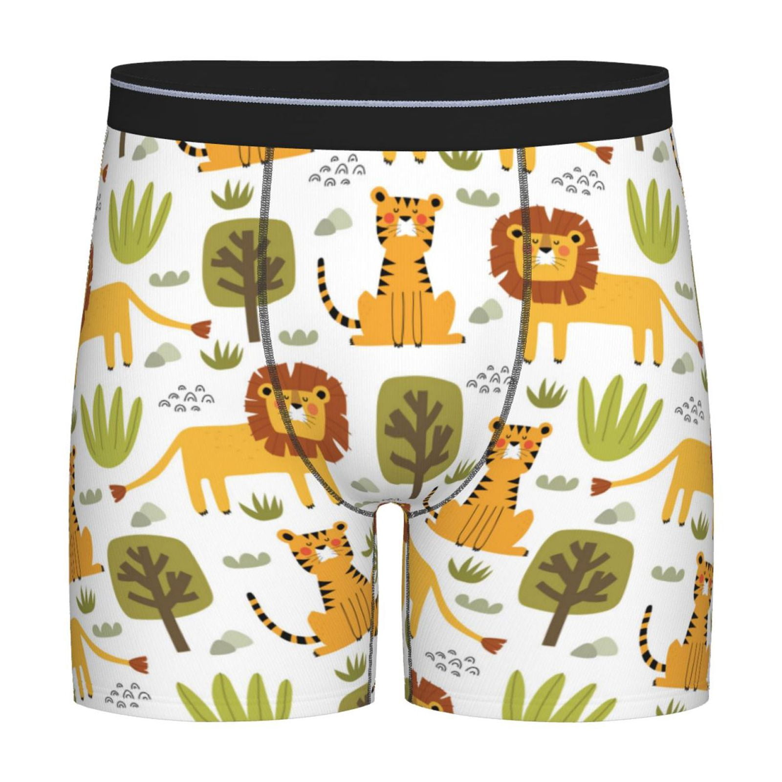 Easygdp Tiger Lion Men's Boxer Briefs Men’s Underwear Boxer Briefs for ...