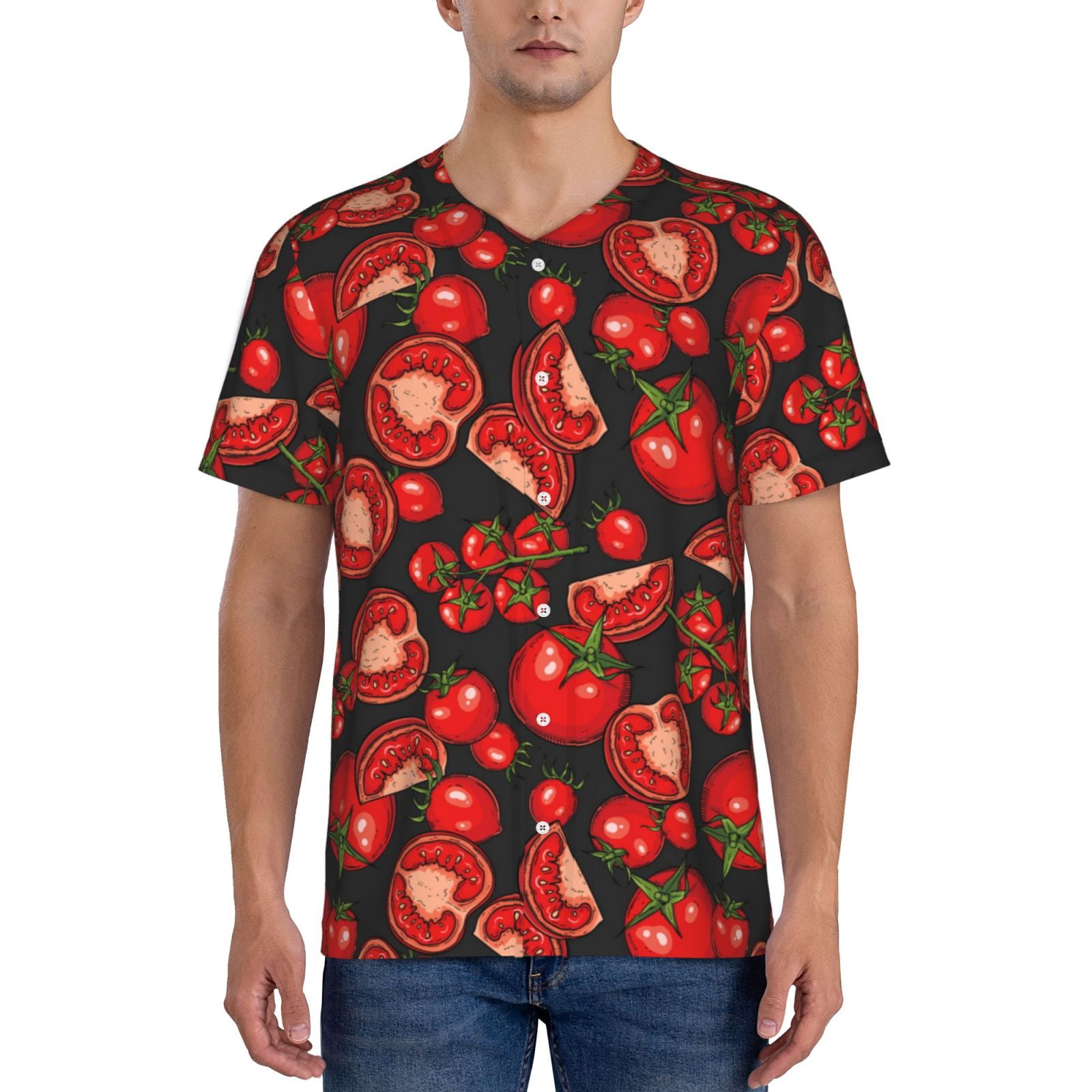 Easygdp Tomato Mens T-Shirts Baseball Vintage Fashionable Lightweight ...