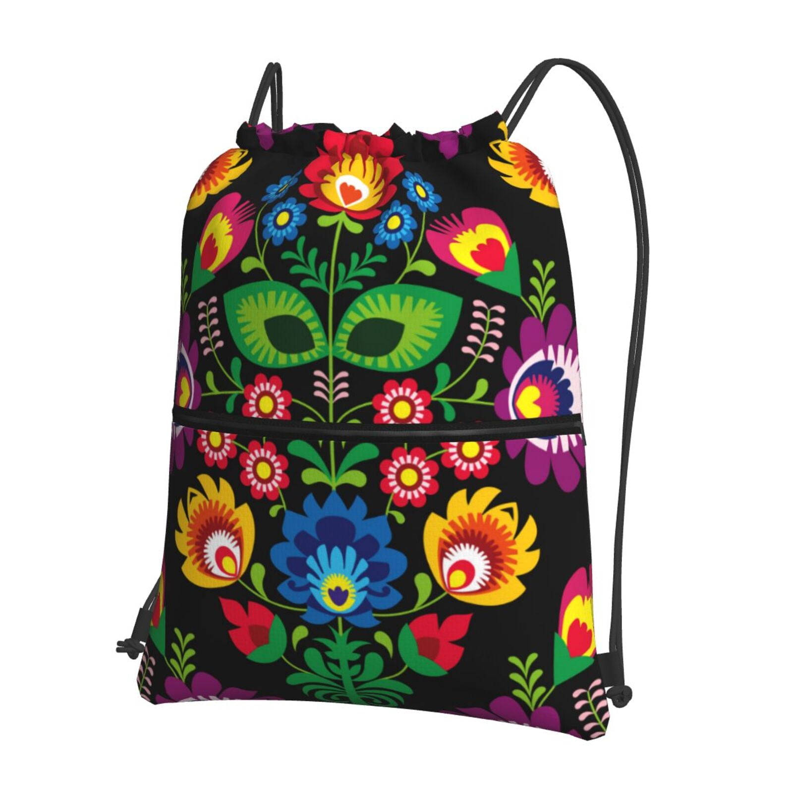Easygdp Traditional Floral Polish Drawstring Backpack Gym Bag,Sport Gym ...