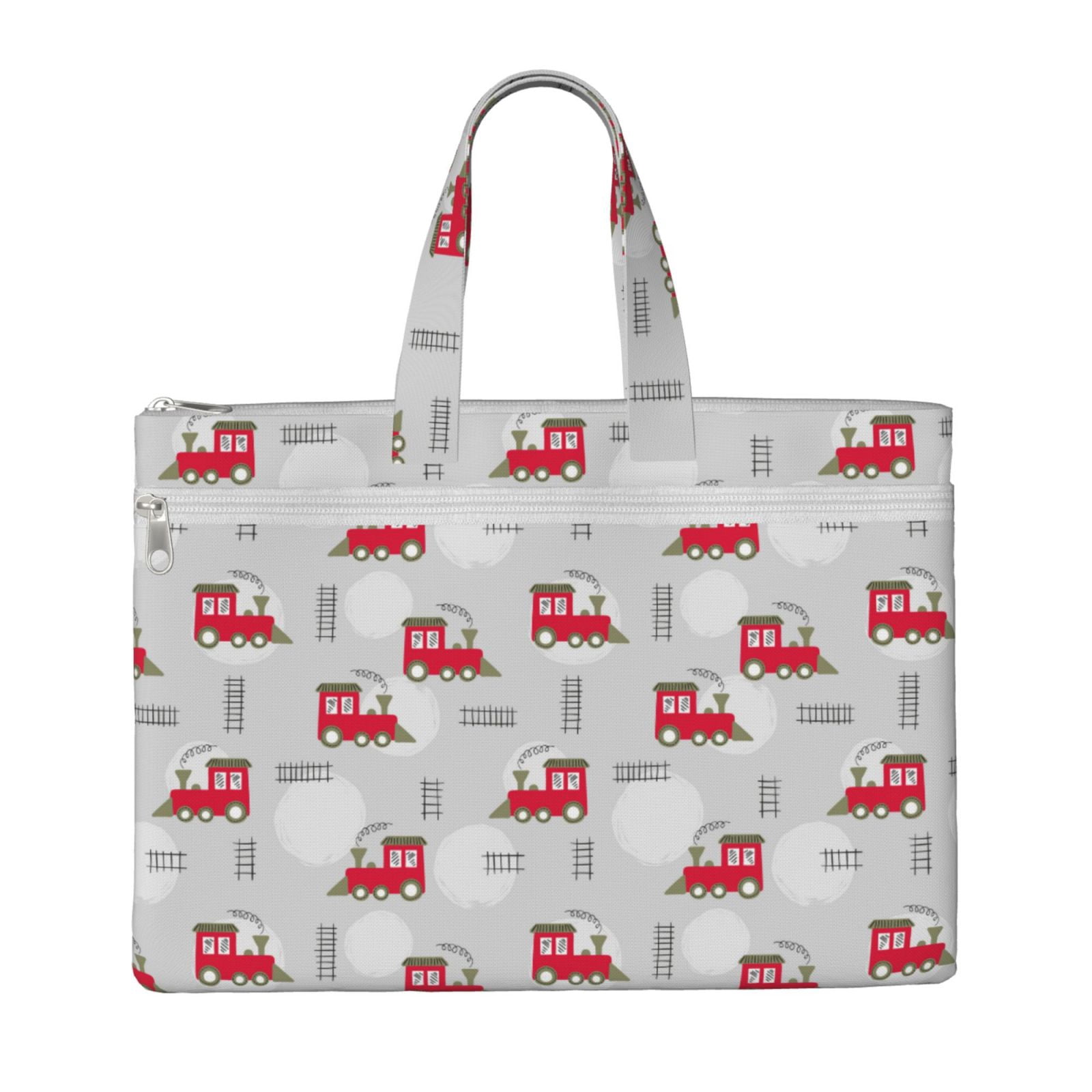 Easygdp Trains Canvas Document Bag File Bag Handle Business Briefcase ...