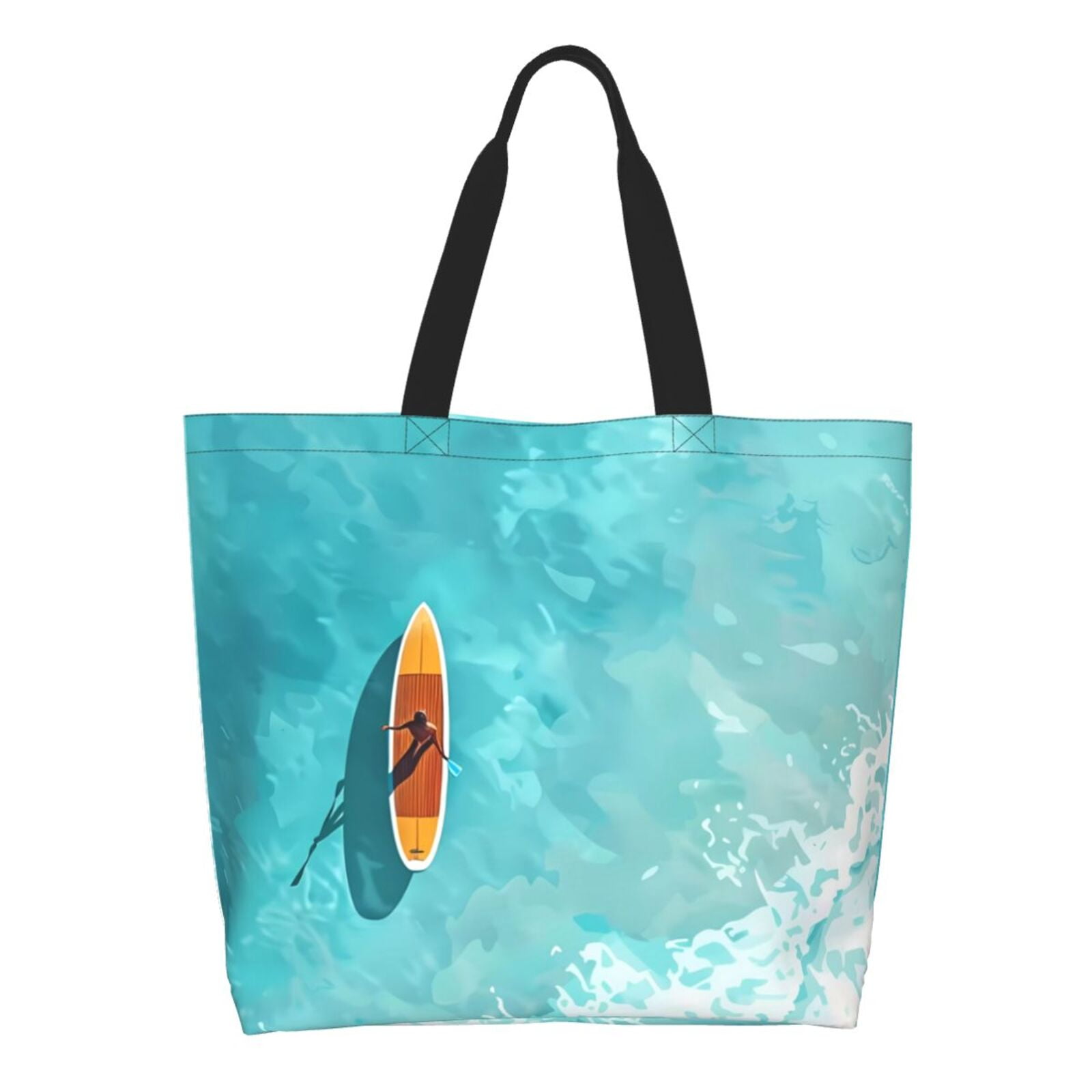 Easygdp Tranquil Ocean Canoe Journey Tote Bags for Women,Women Travel ...