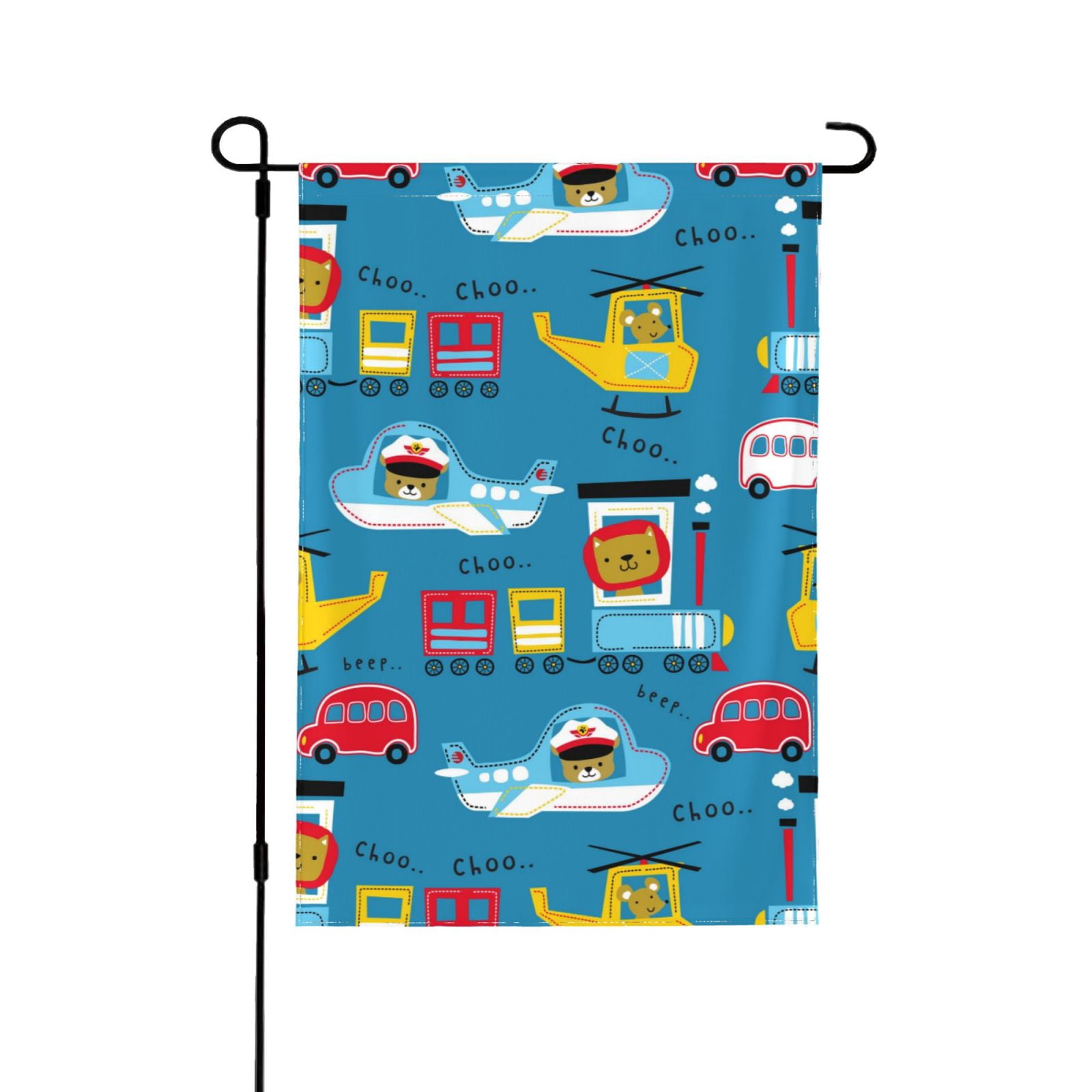 Easygdp Transportations With Cute Animals Garden Flag Yard Flag Welcome ...