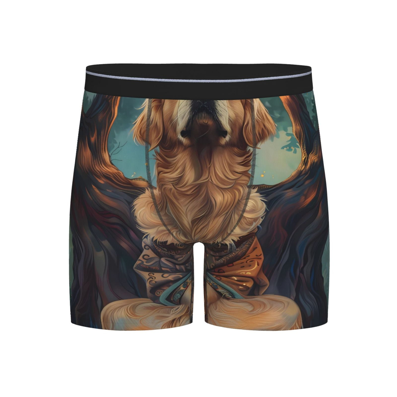Easygdp Tree Meditating Golden Retriever Men's Boxer Briefs Men’s ...