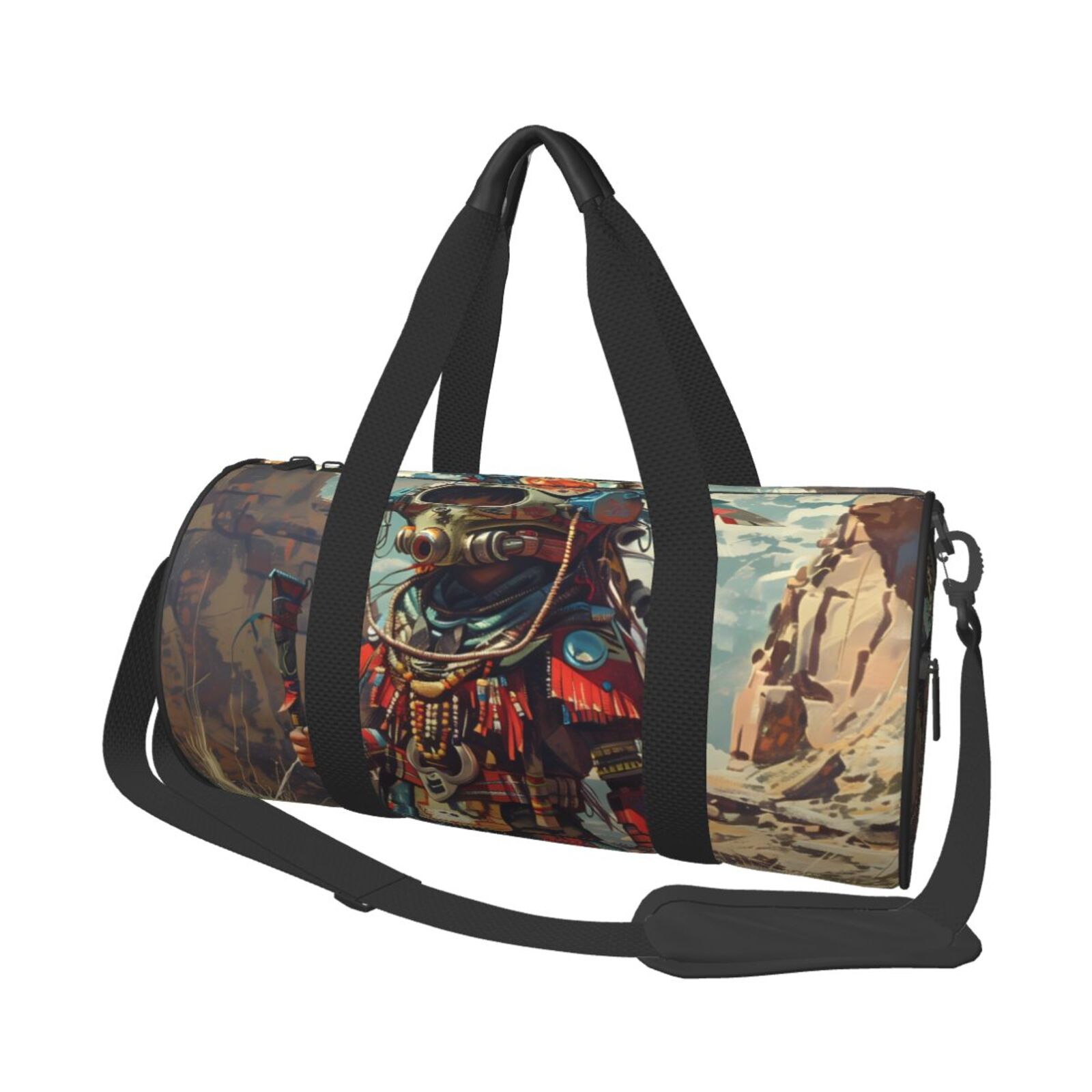 Easygdp Tribal Futuristic Warrior Travel Duffle Bag,Carry on Bag Travel ...