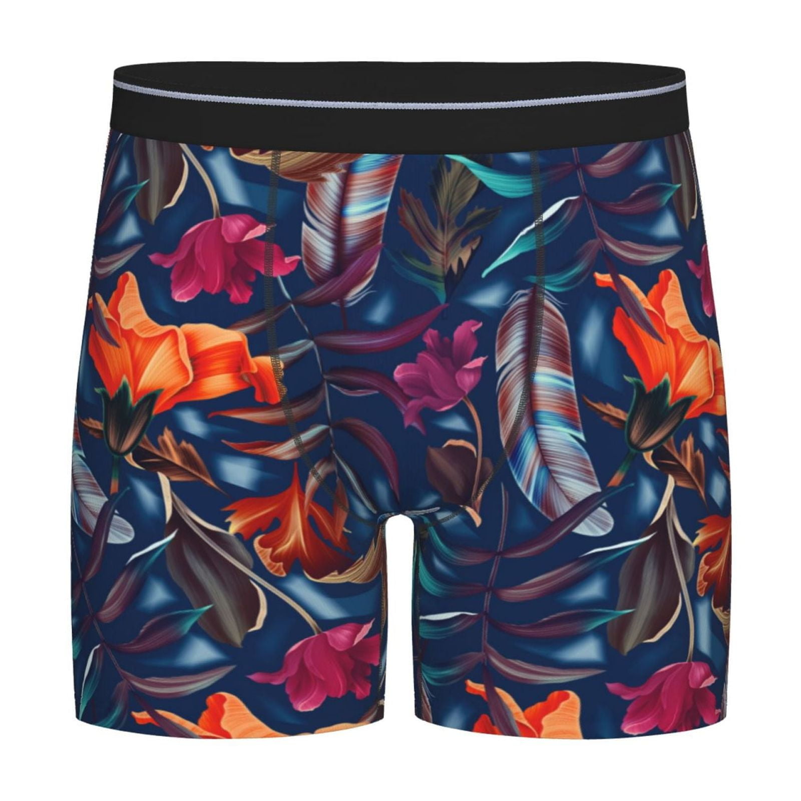 Easygdp Tropical Flower Men's Boxer Briefs Men’s Underwear Boxer Briefs ...