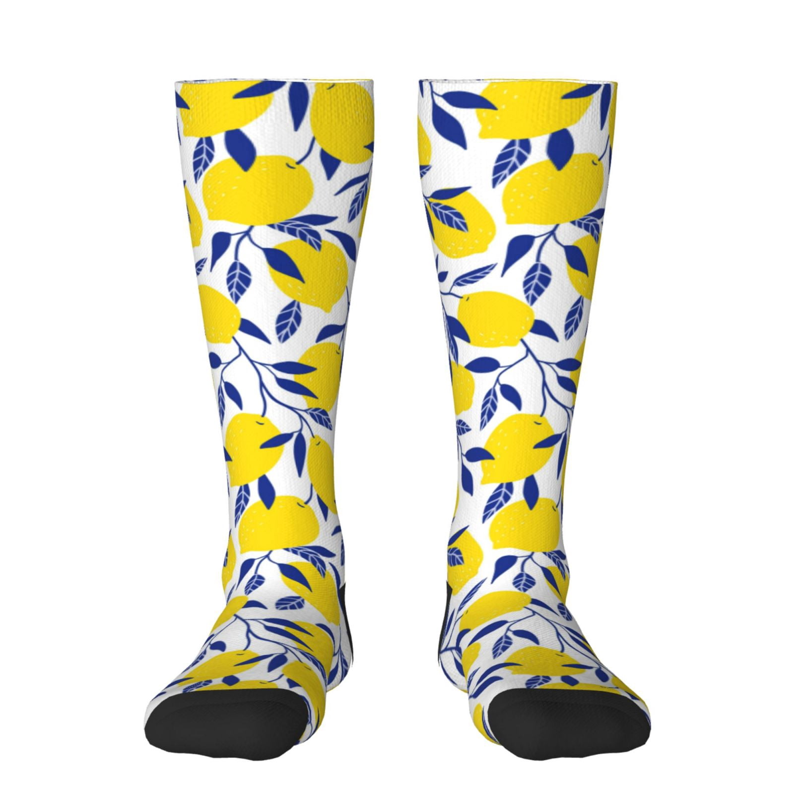 Easygdp Tropical Lemon Soccer Socks Sport Knee High Socks Calf ...