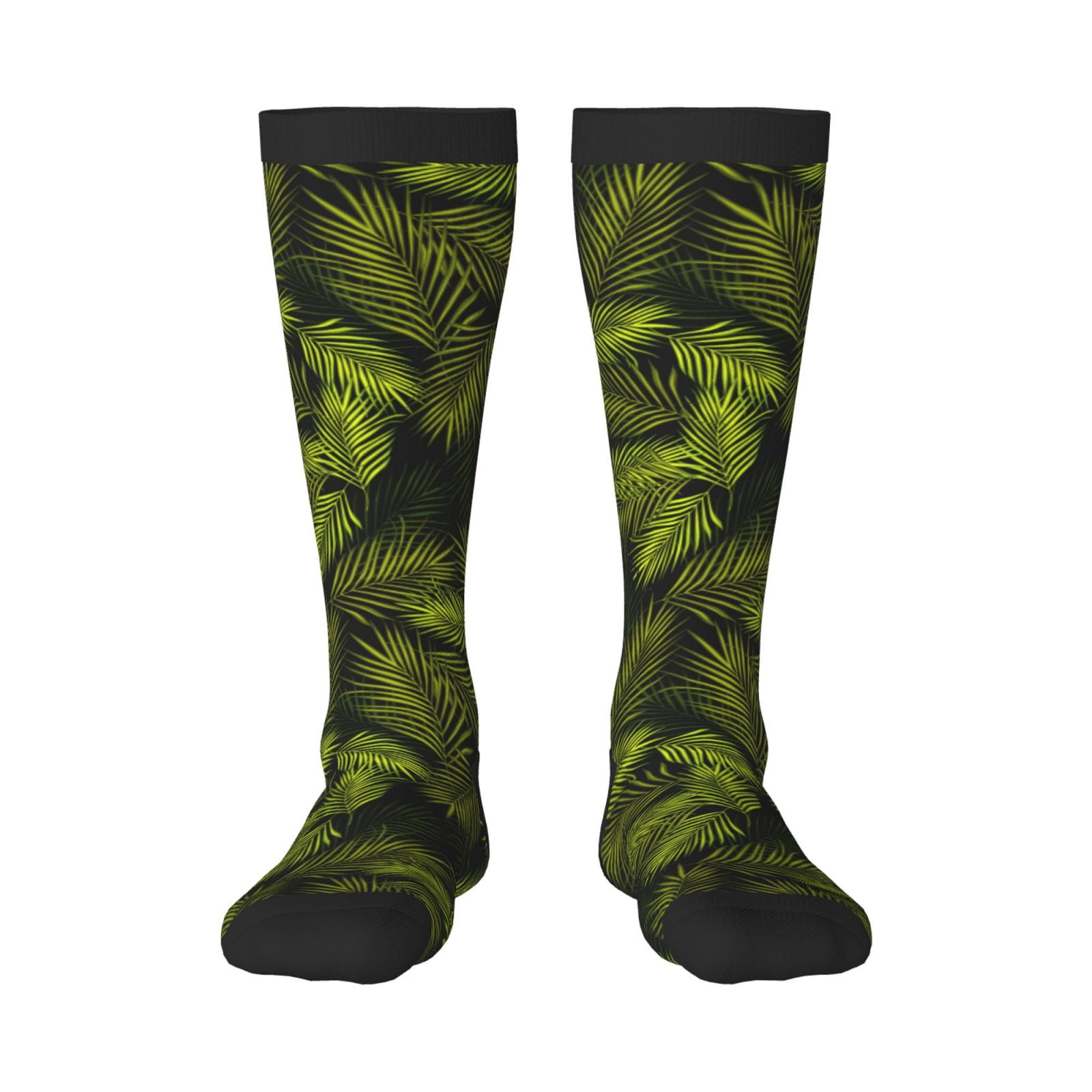 Easygdp Tropical Palm Leaves Fern Leaf Fashionable Adult Sockings ...