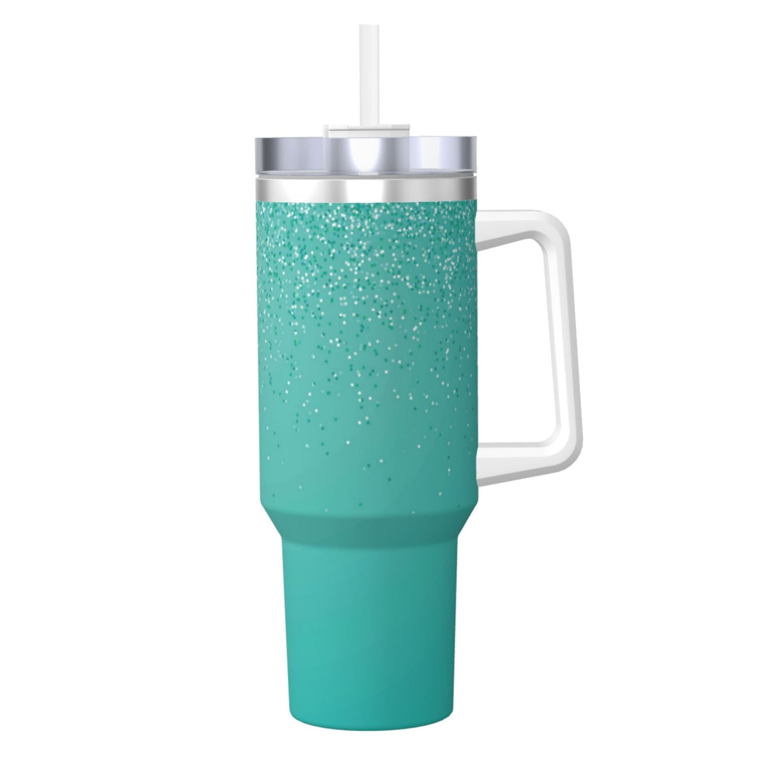 Easygdp Turquoise Glitter Insulated Stainless Steel Hot/Cold Coffee Cup ...