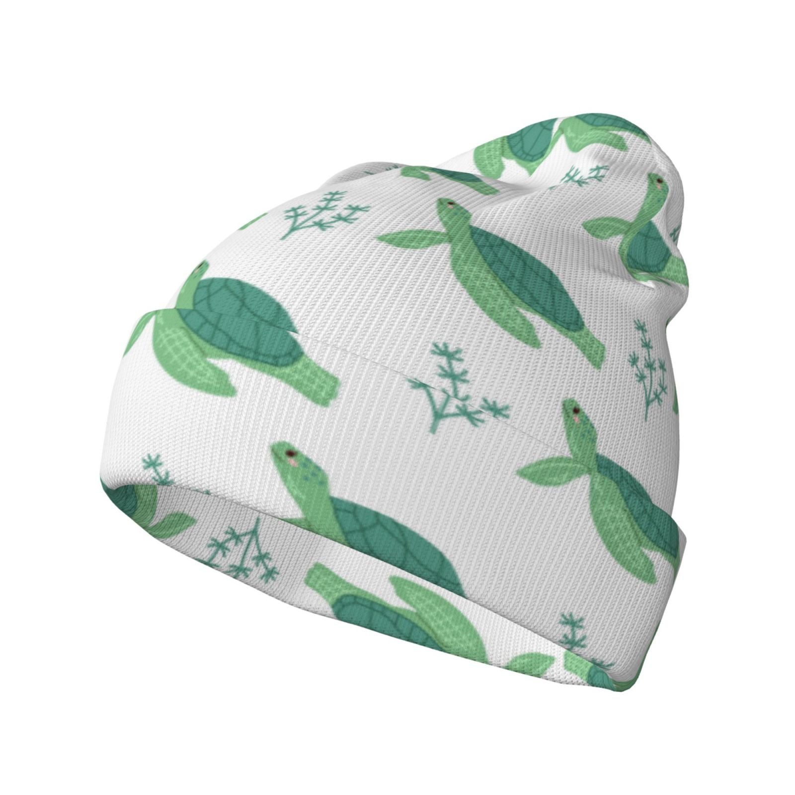 Easygdp Turtle Winter Beanie for Men Women Beanie Knit Hat Cuffed Cap ...