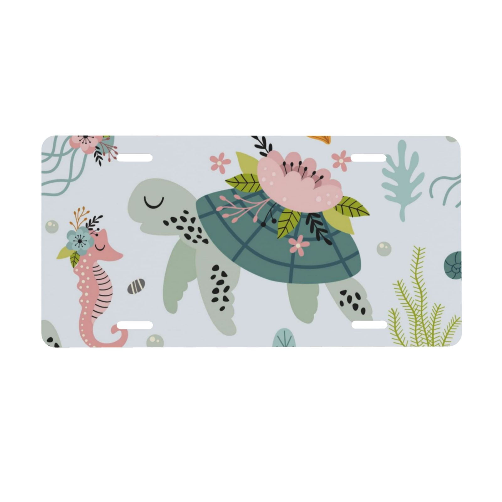Easygdp Turtle and Sea Life License Plate Car Front License Plate Car ...