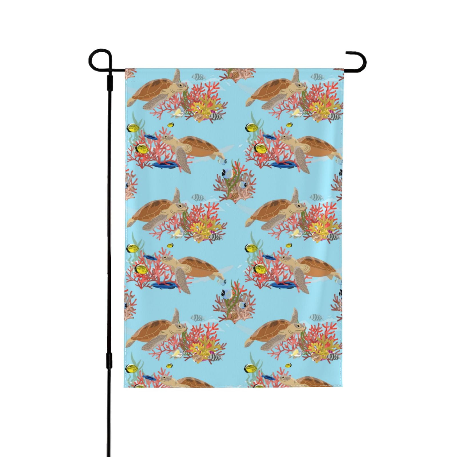 Easygdp Turtles And Corals Garden Flag Yard Flag Welcome Flag, Double ...