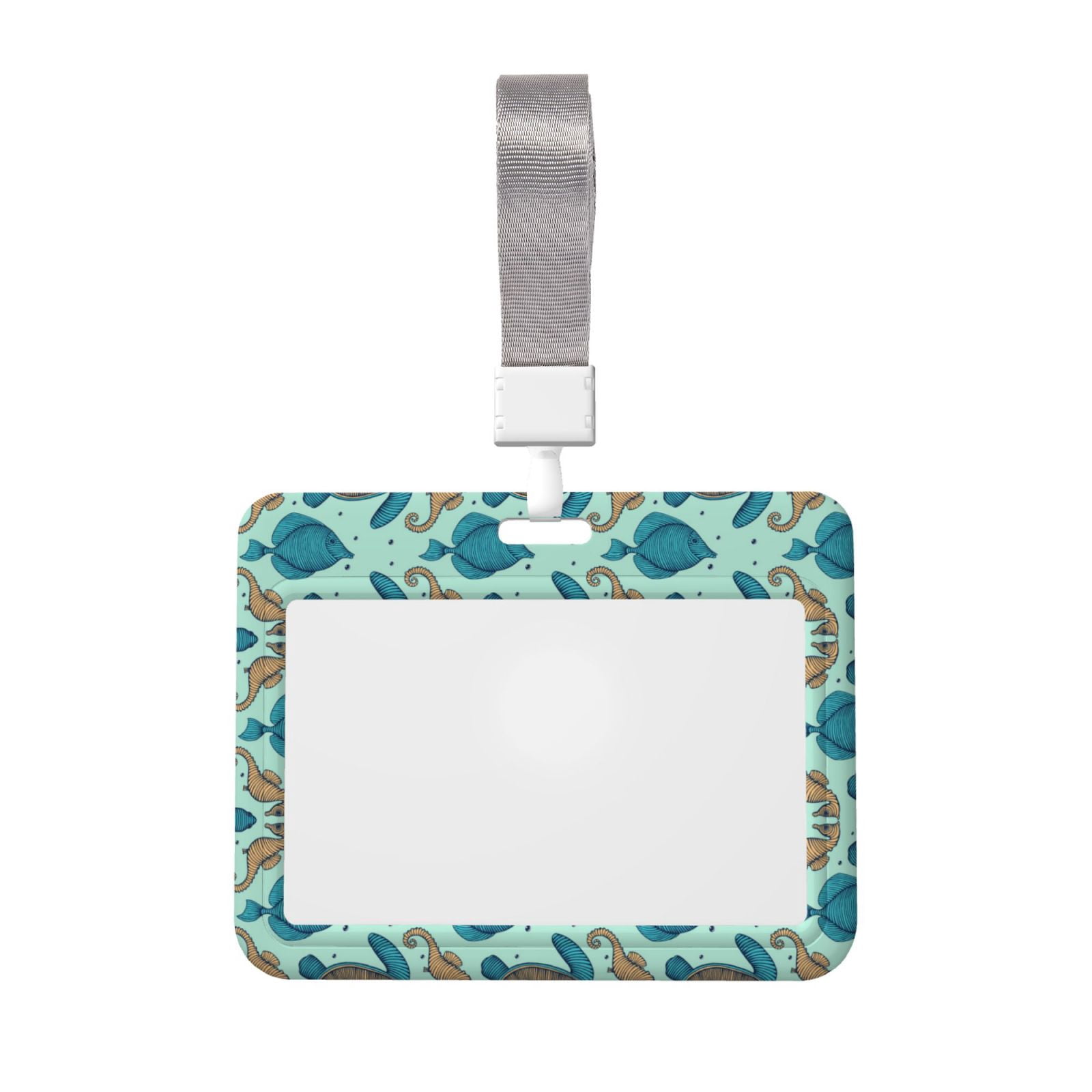 Easygdp Turtles And Seahorses Card Badge Holder Work Badge Sleeve for ...