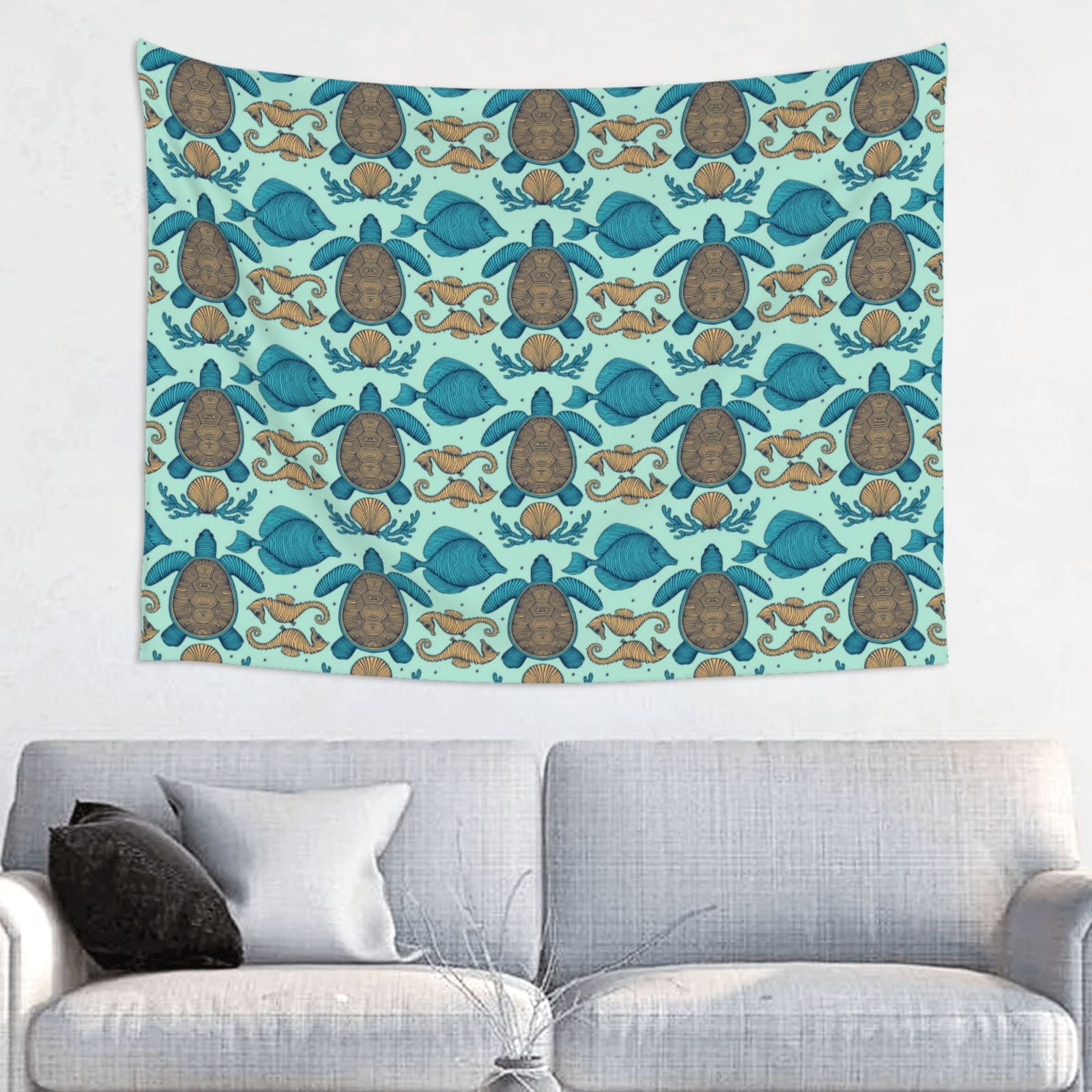 Easygdp Turtles And Seahorses Tapestrys Boutique Decor Wall Hanging for ...