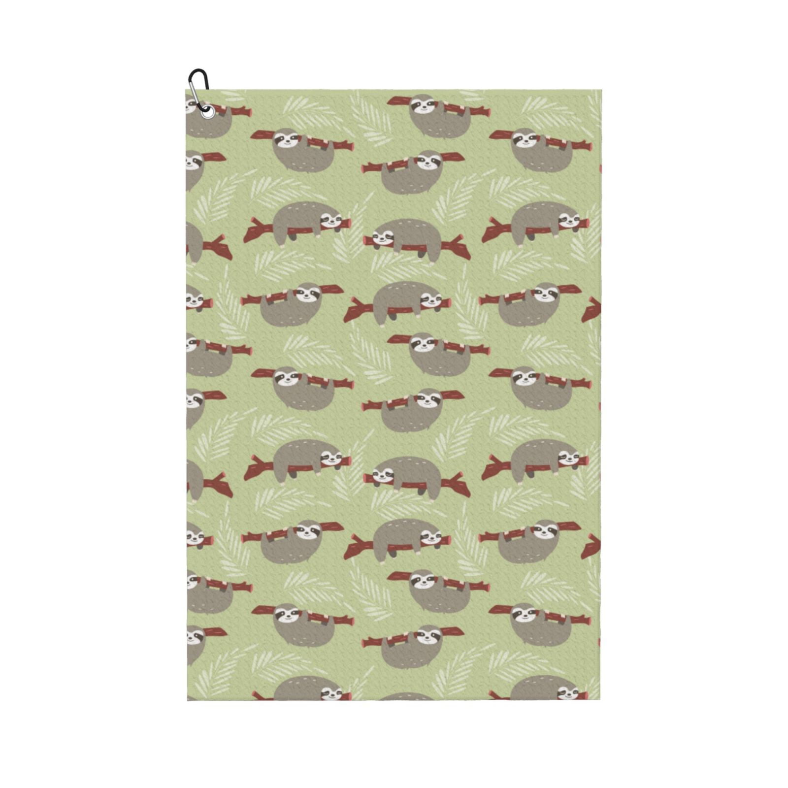 Easygdp Twig Sloth Golf Towel 24x16in for Men and Women with Carabiner ...