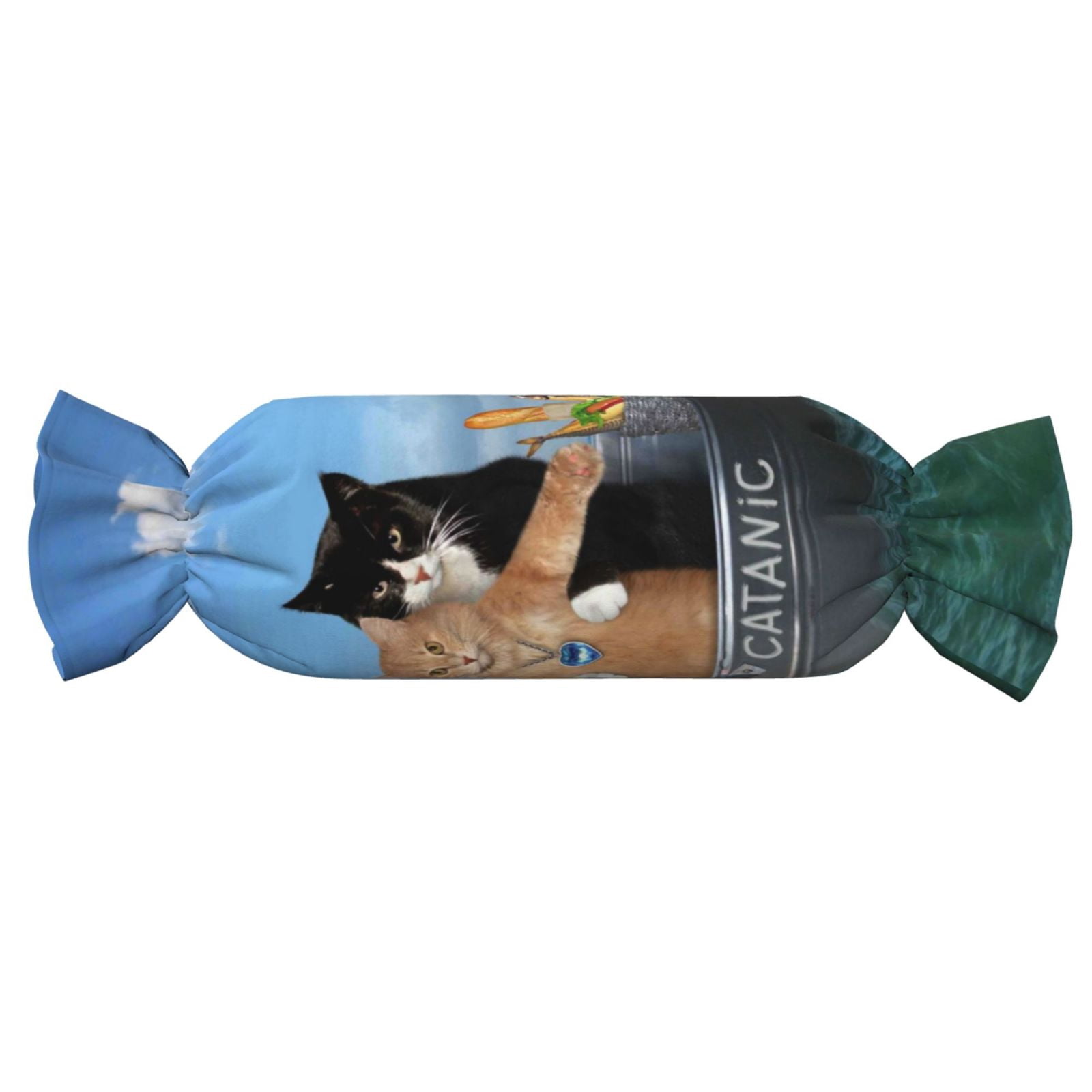 Easygdp Two Brave Cats Are Floating On The Sea Iceberg Candy Pillow ...