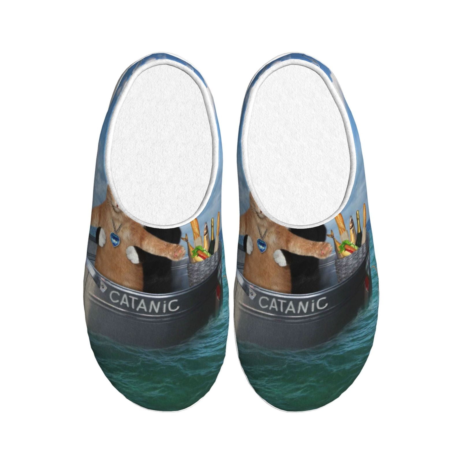 Easygdp Two Brave Cats Are Floating On The Sea Iceberg Slippers for ...