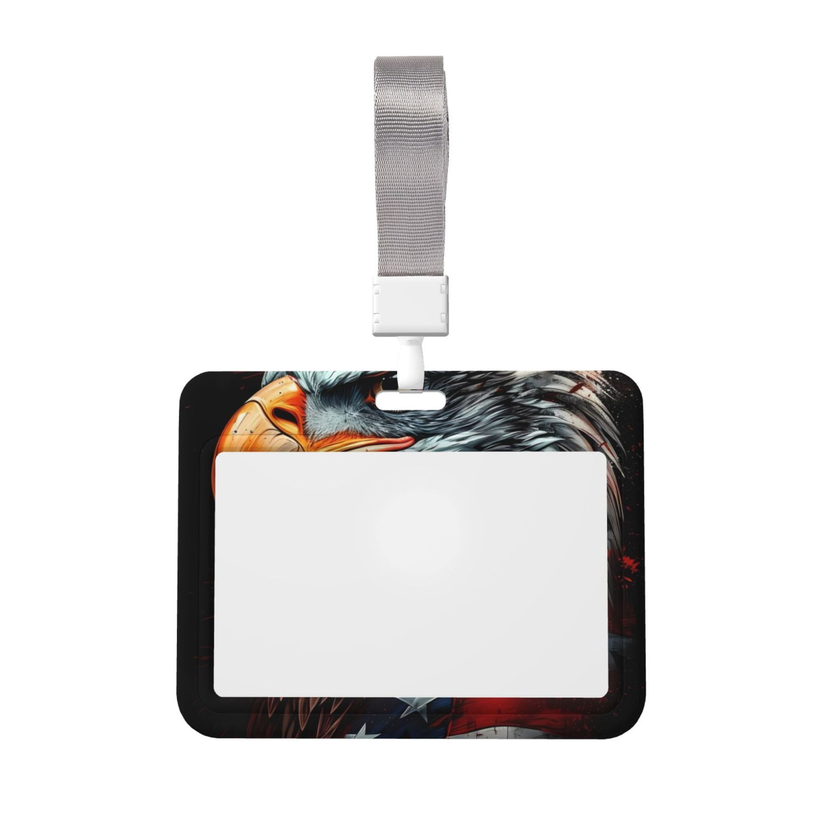 Easygdp USA Bald Eagle Card Badge Holder Work Badge Sleeve for Office ...