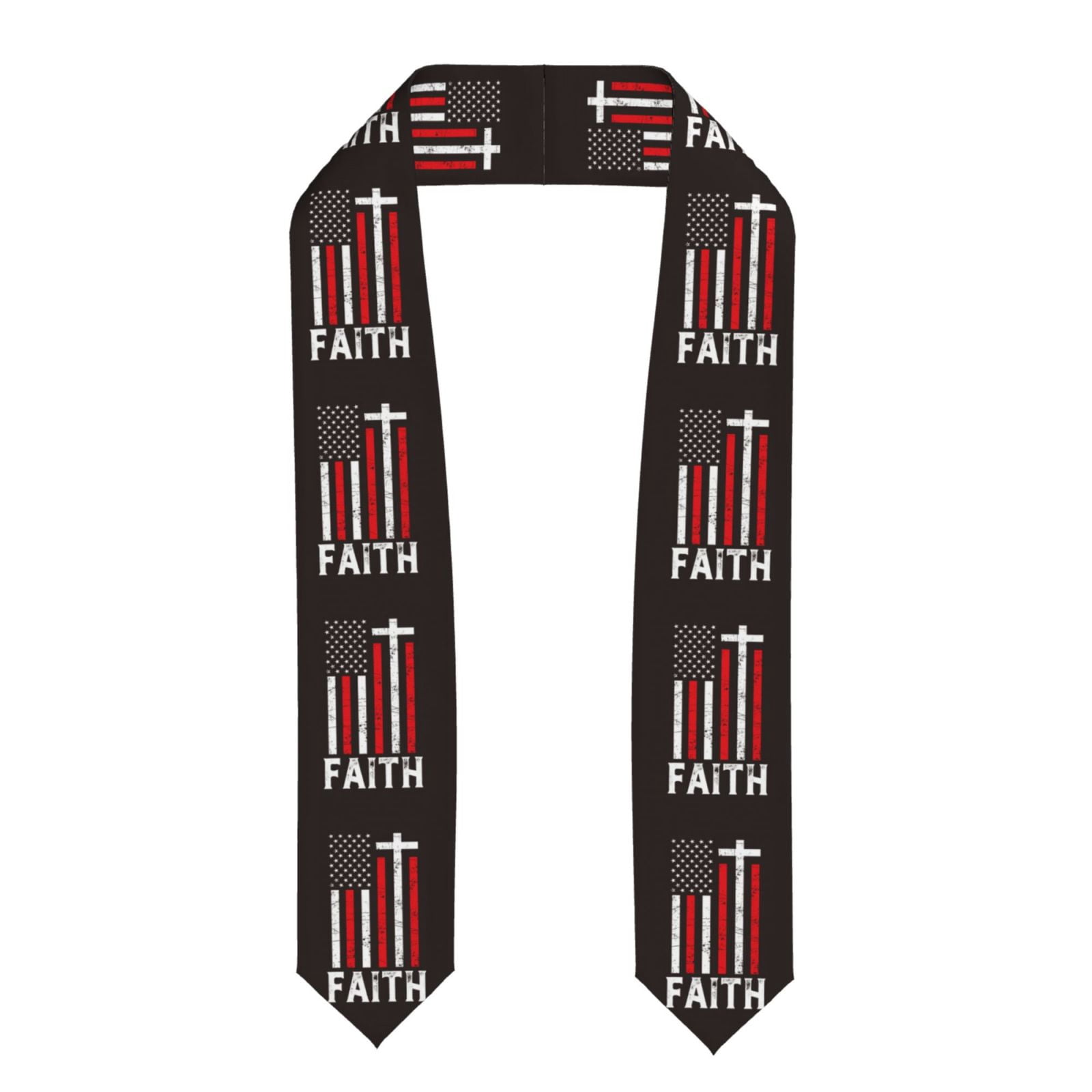 Easygdp USA Flag Cross Unisex Adult Graduation Stole Shawl 36" Long for ...