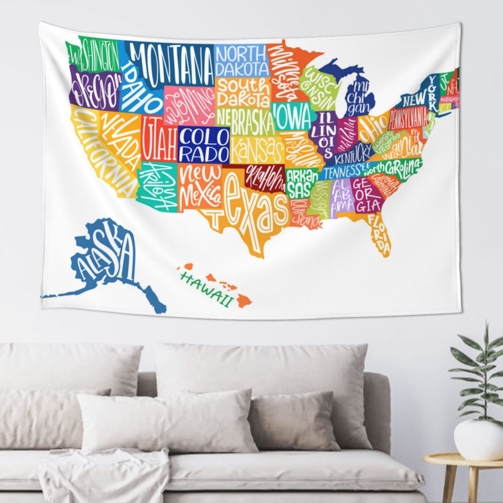 Easygdp USA MAP Tapestry Wall Hanging, Wall Tapestries for Bedroom ...