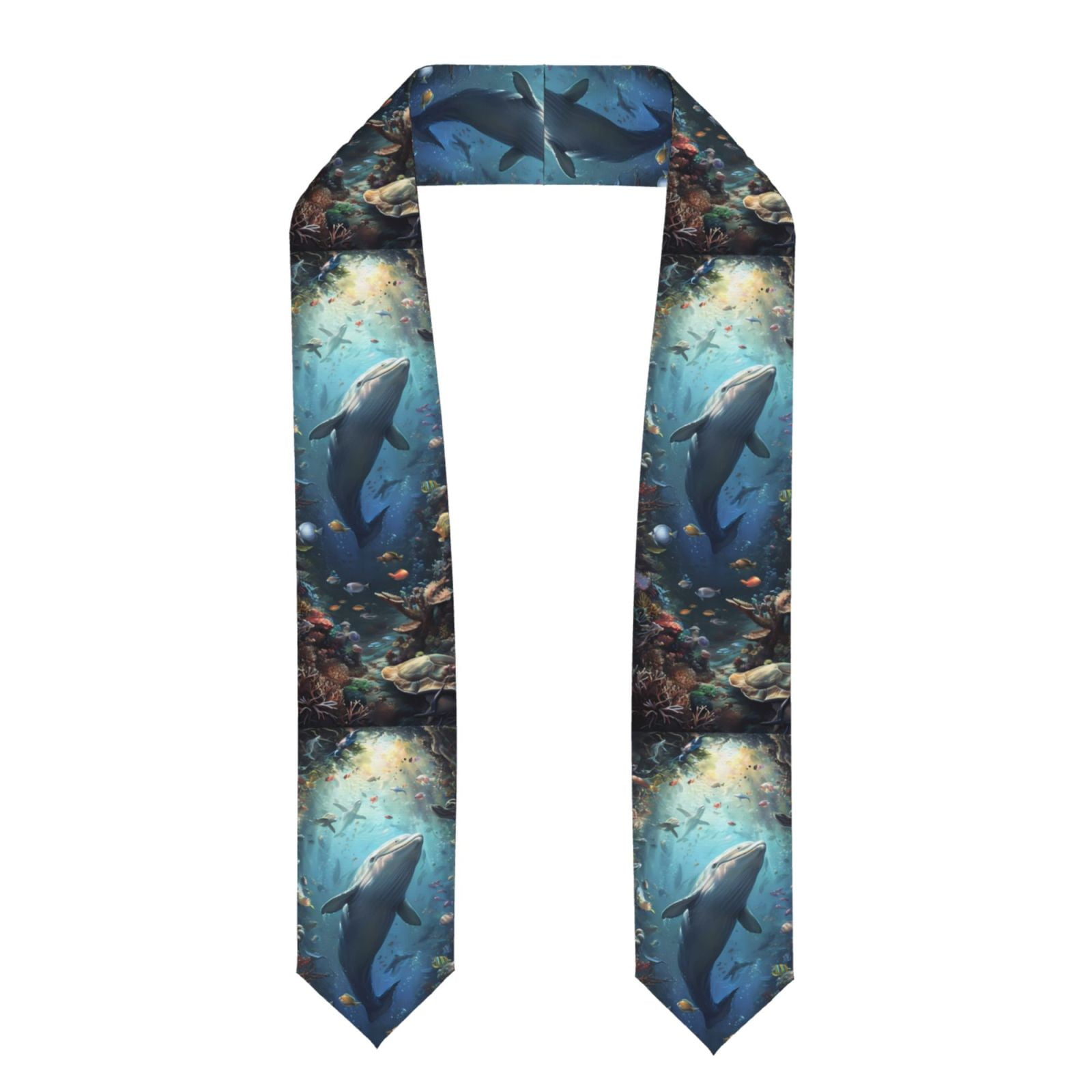 Easygdp Underwater Dolphin Unisex Adult Graduation Stole Shawl 36" Long ...