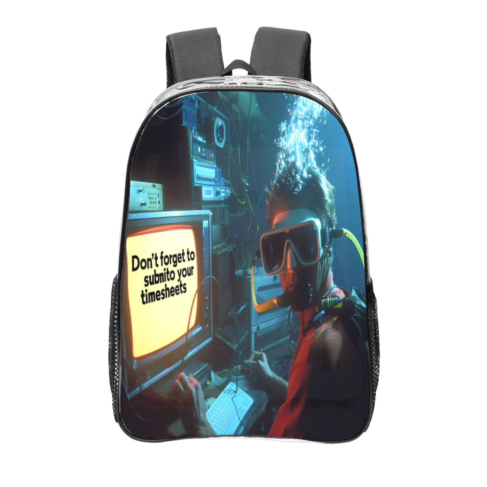 Easygdp Underwater Office Diver Clear Backpack, Transparent Bookbag for ...