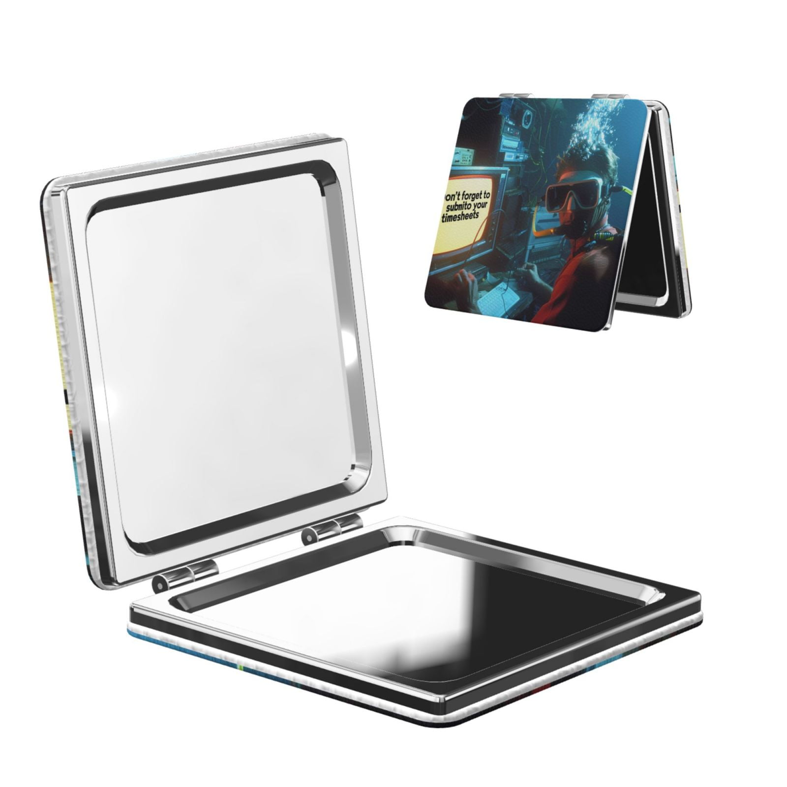 Easygdp Underwater Office Diver Travel Makeup Mirror, 2X Magnifying ...