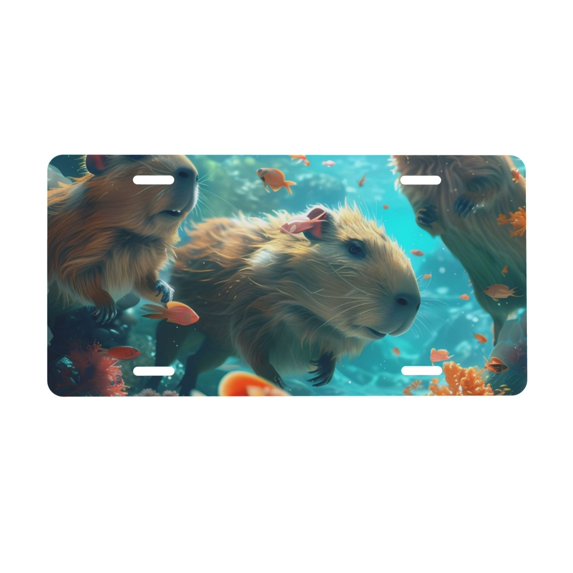 Easygdp Underwater Swimming Guinea Pig License Plate Car Front License ...