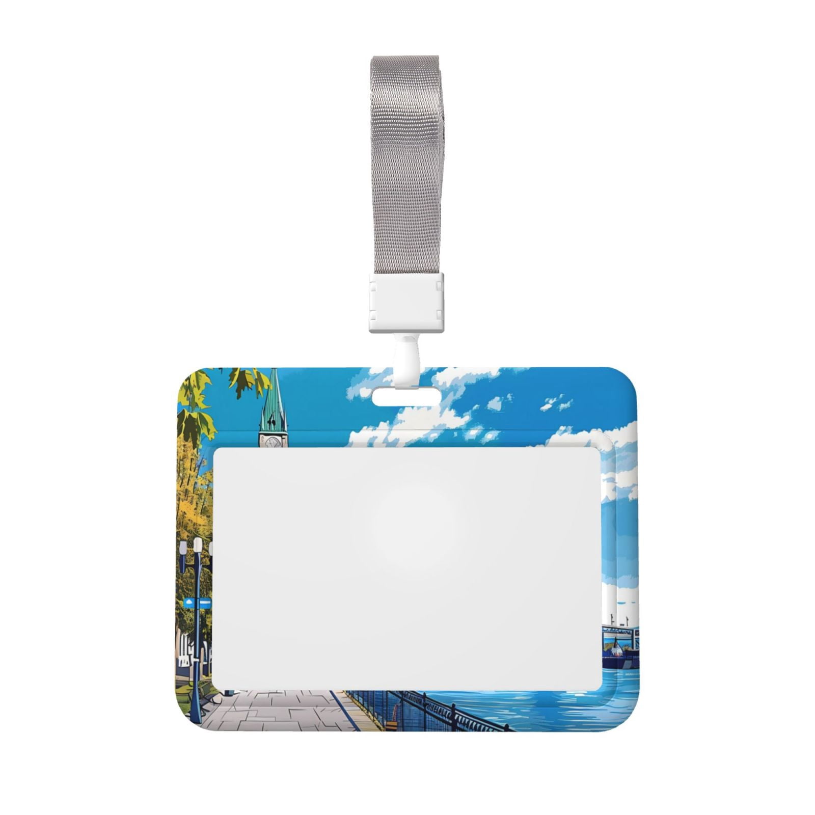 Easygdp Urban Riverside Clock Tower Card Badge Holder Work Badge Sleeve ...
