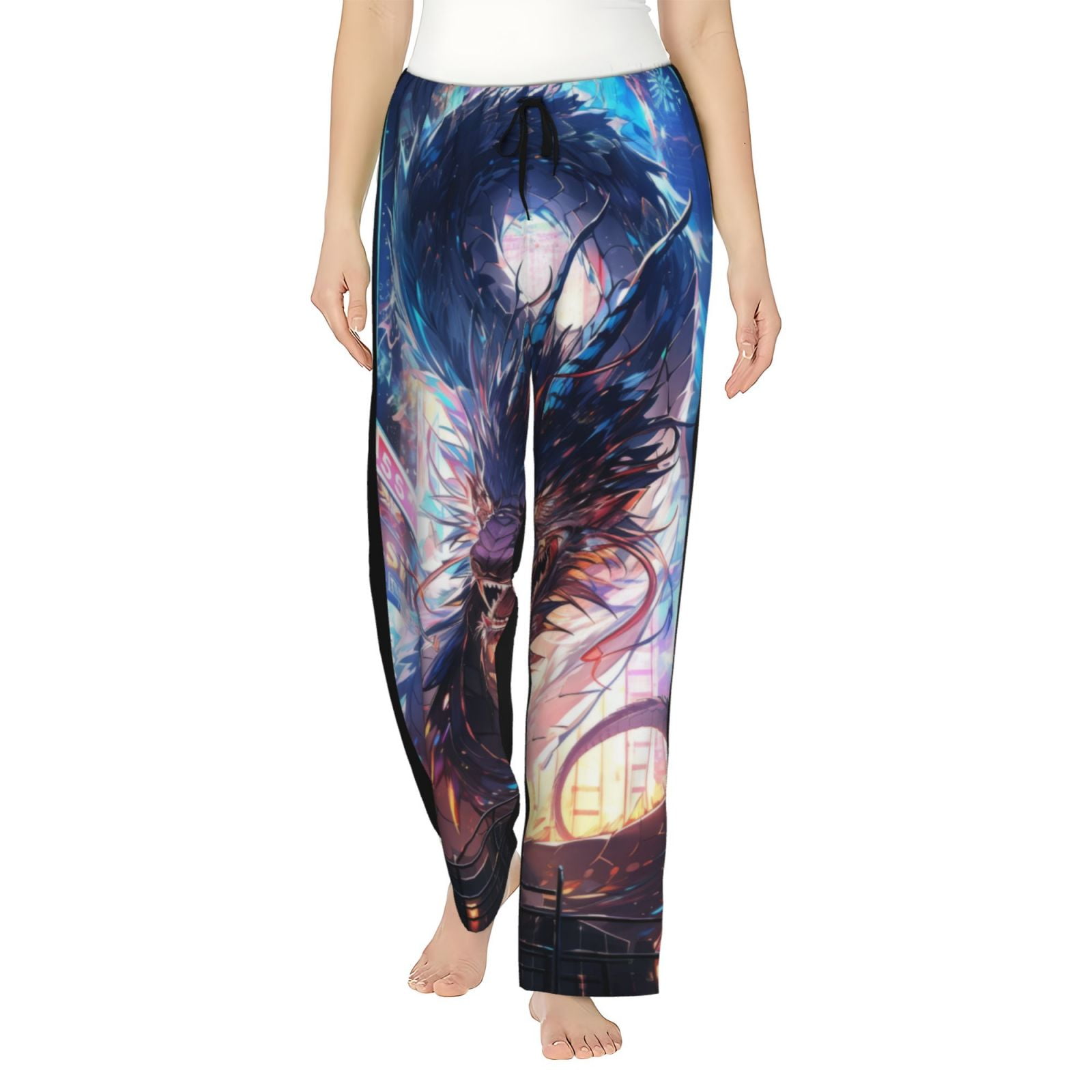 Easygdp Urban Style Colorful Dragon Women's Drawstring Pajama Pants ...