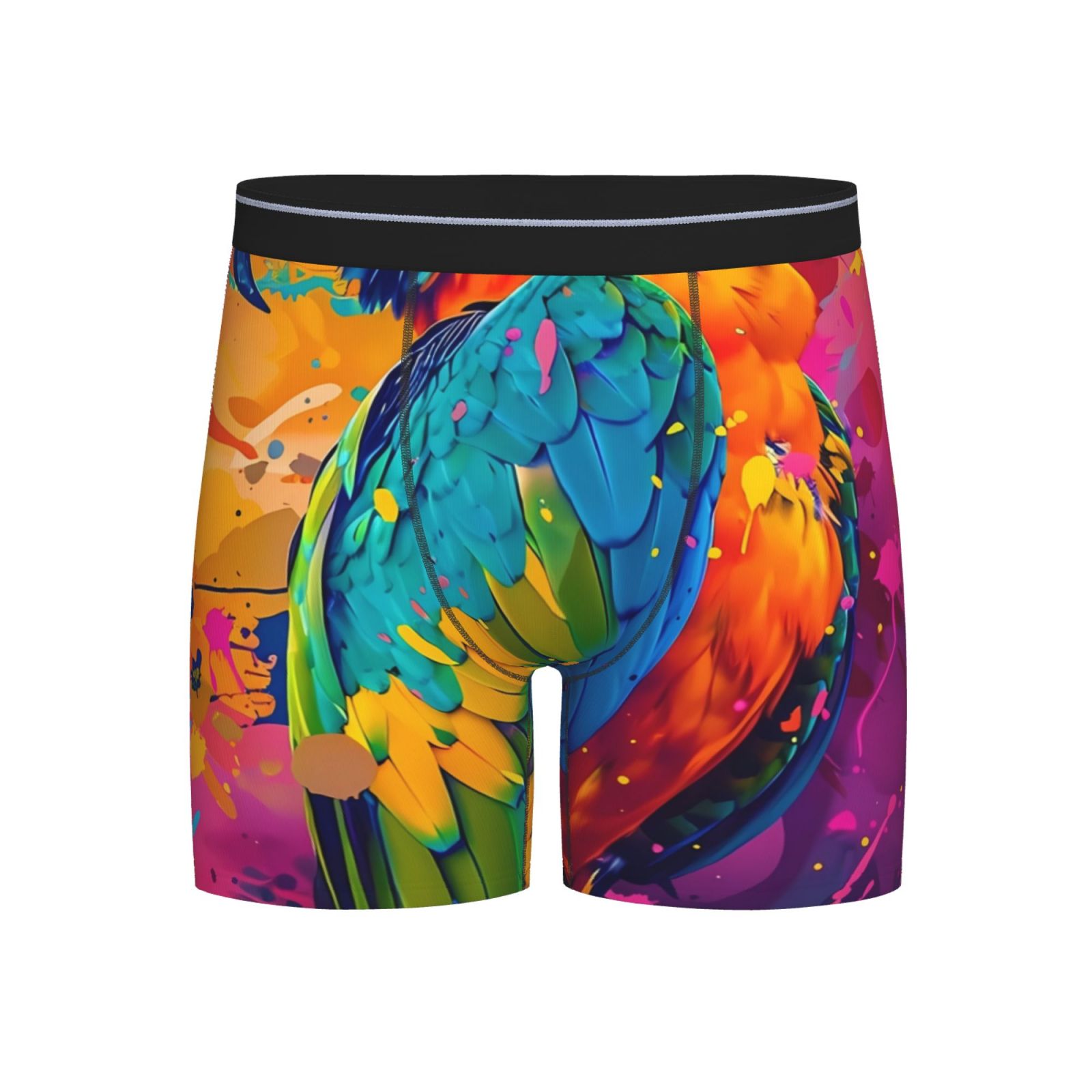 Easygdp Vibrant Parrot Splash Art Men's Boxer Briefs Men’s Underwear ...