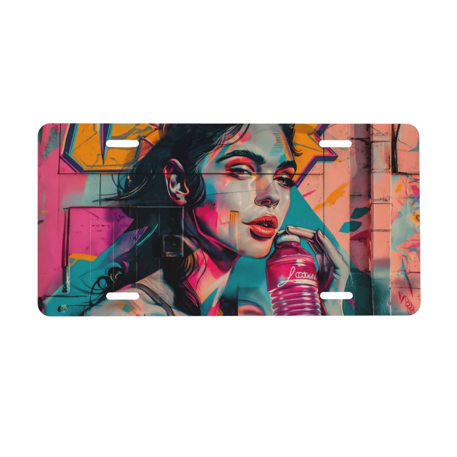 Easygdp Vibrant Street Art Portrait License Plate Car Front License ...