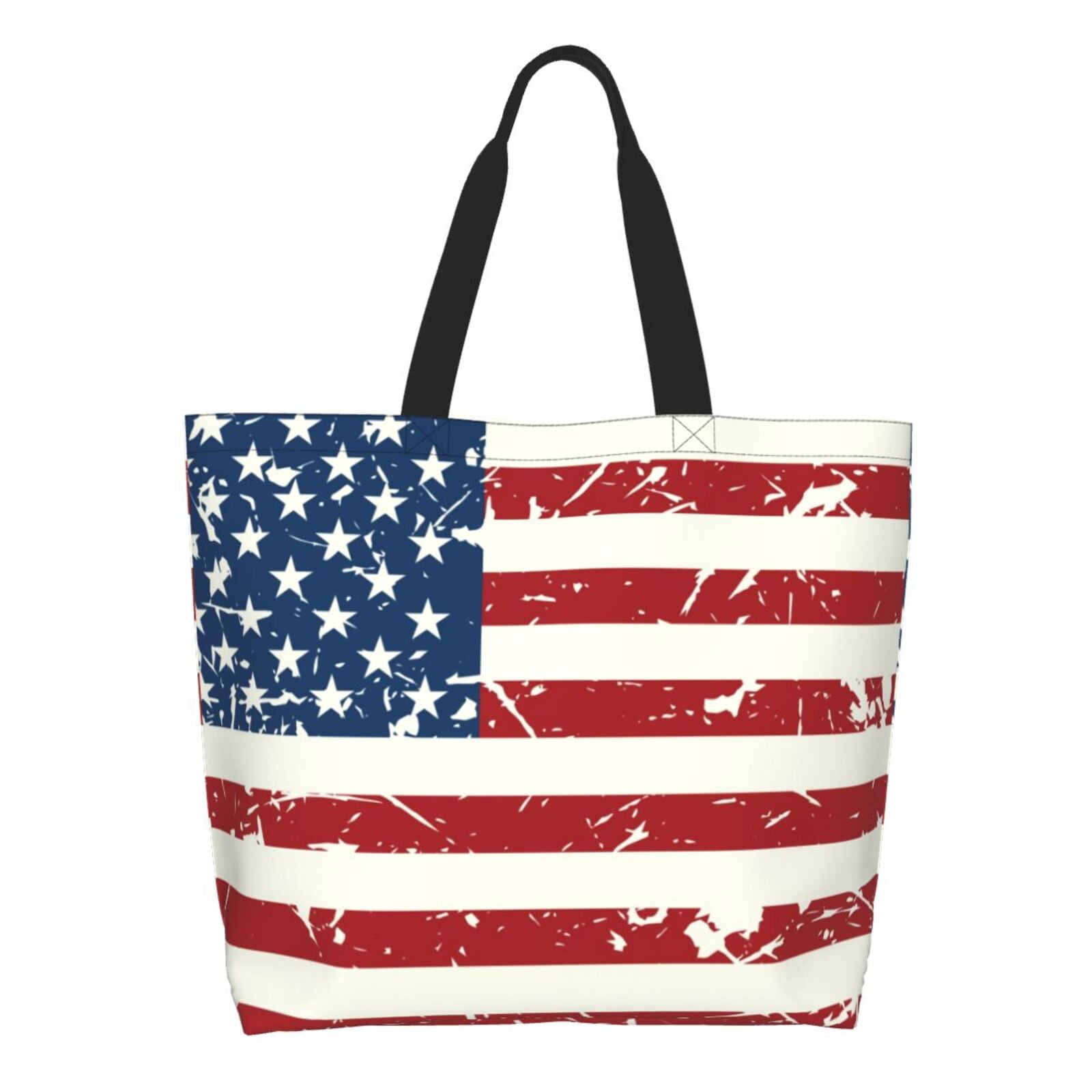 Easygdp Vintage American Flag Tote Bags for Women,Women Travel Shoulder ...