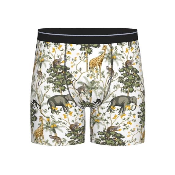 Easygdp Vintage Animals Palm Tree Men's Boxer Briefs Men’s Underwear ...