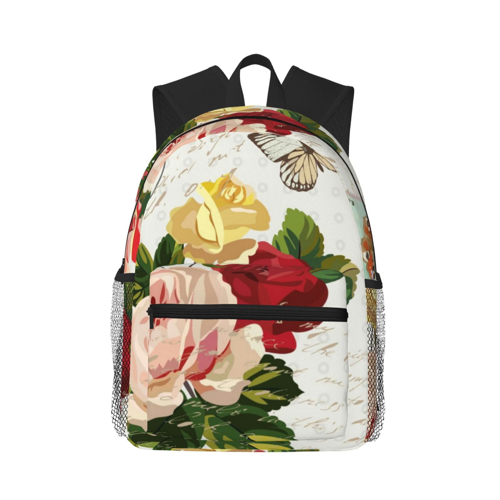 Easygdp Vintage Bike Flower Butterfly Casual Laptop Backpack, Large ...