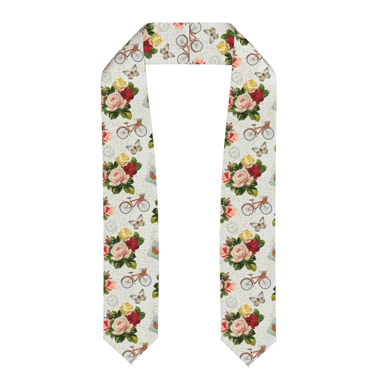 Easygdp Vintage Bike Flower Butterfly Unisex Adult Graduation Stole ...