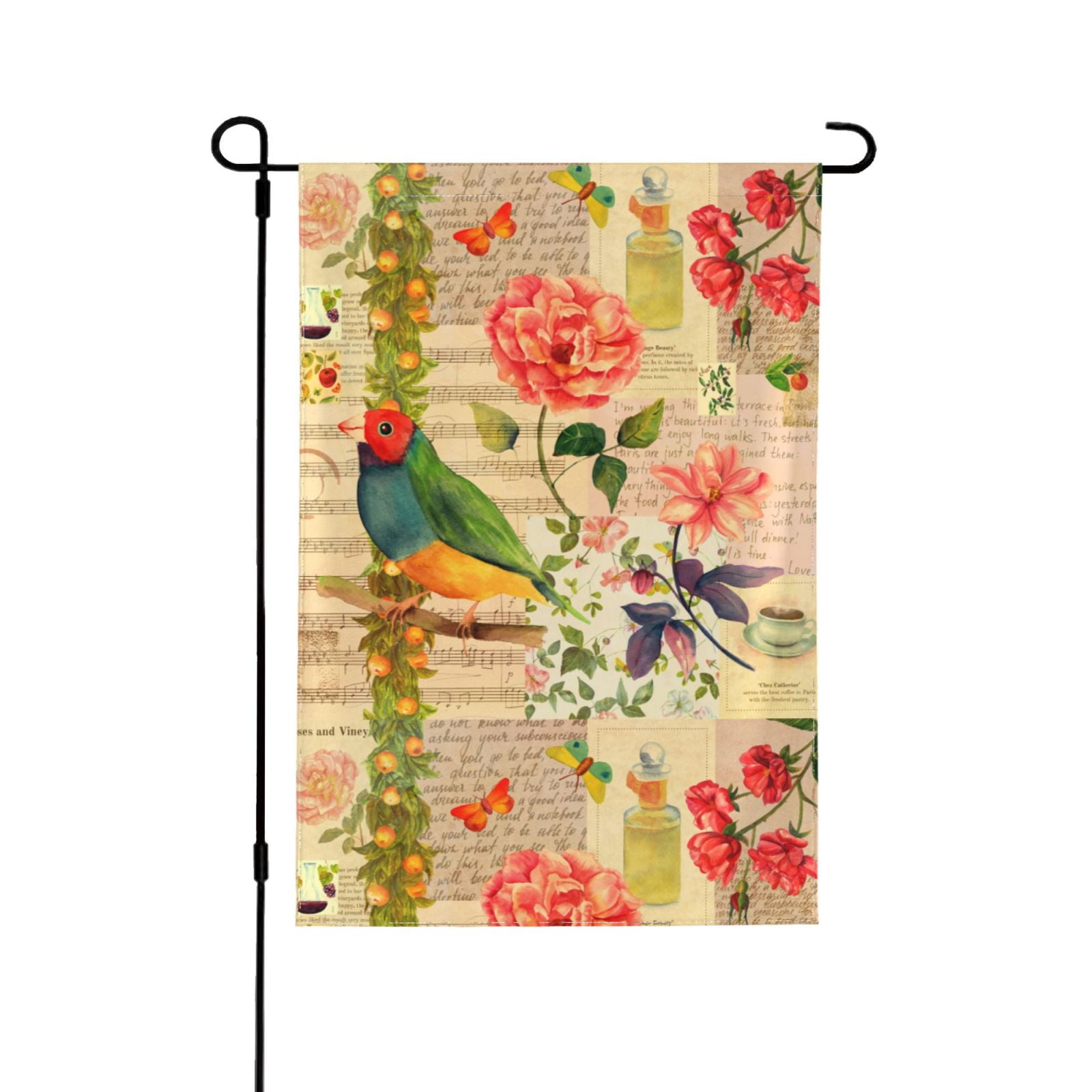 Easygdp Vintage Bird Garden Flag Yard Flag Welcome Flag, Double-Sided ...
