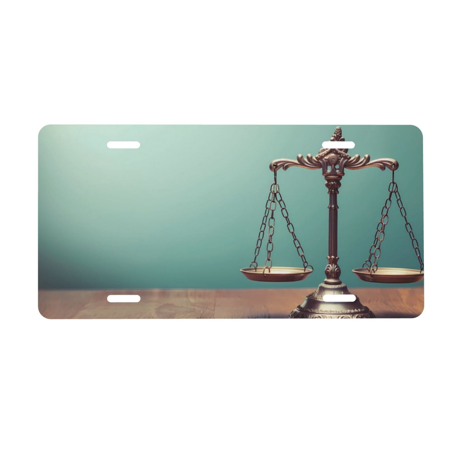 Easygdp Vintage Brass Balance Scale License Plate Car Front License ...